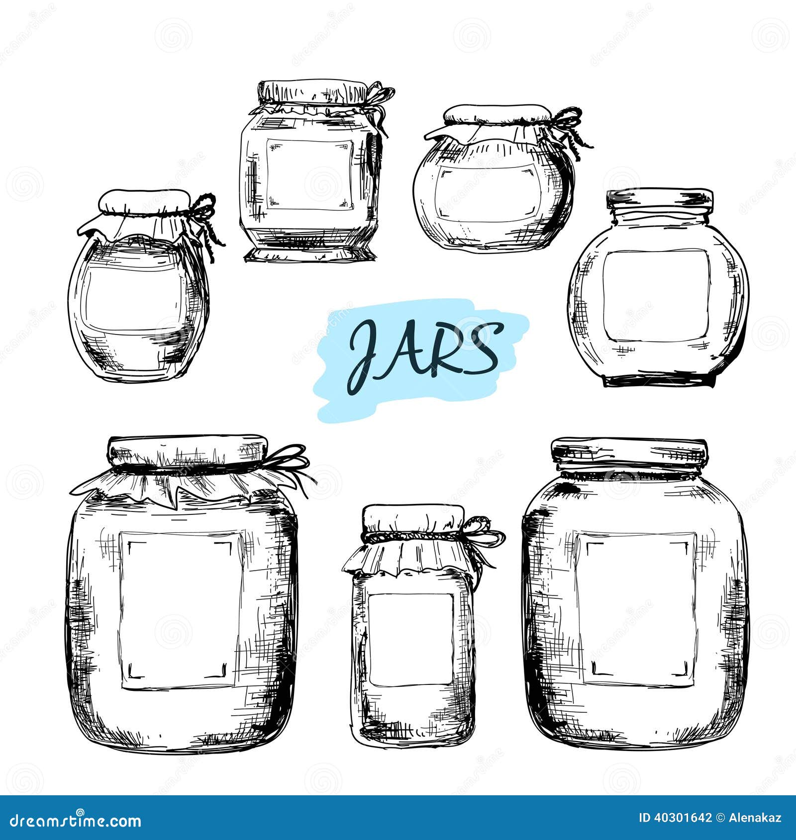 Jars with labels stock vector. Illustration of glass - 40301642