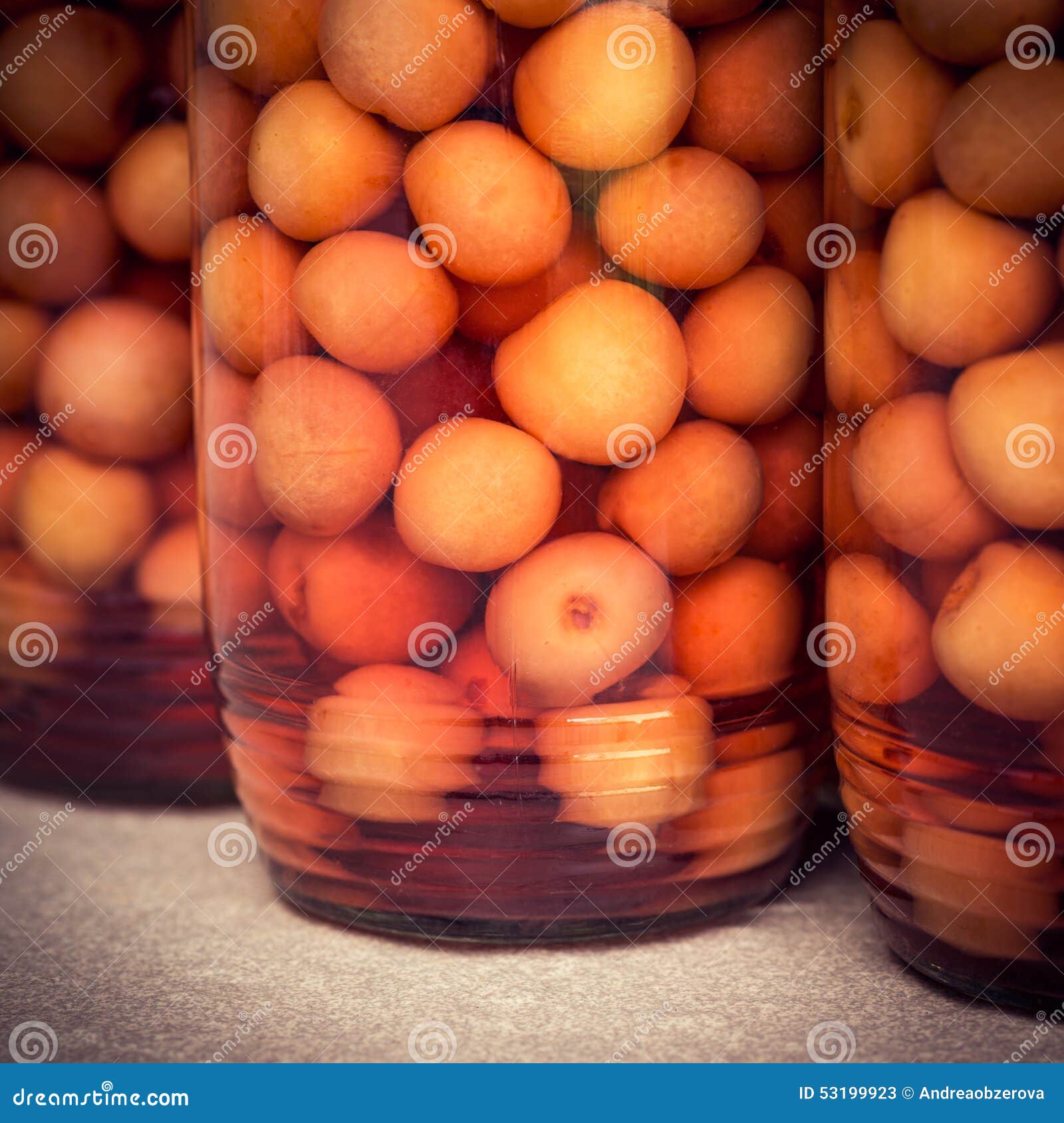 Jars of Organic Homemade Preserved Cherries Stock Image - Image of ...