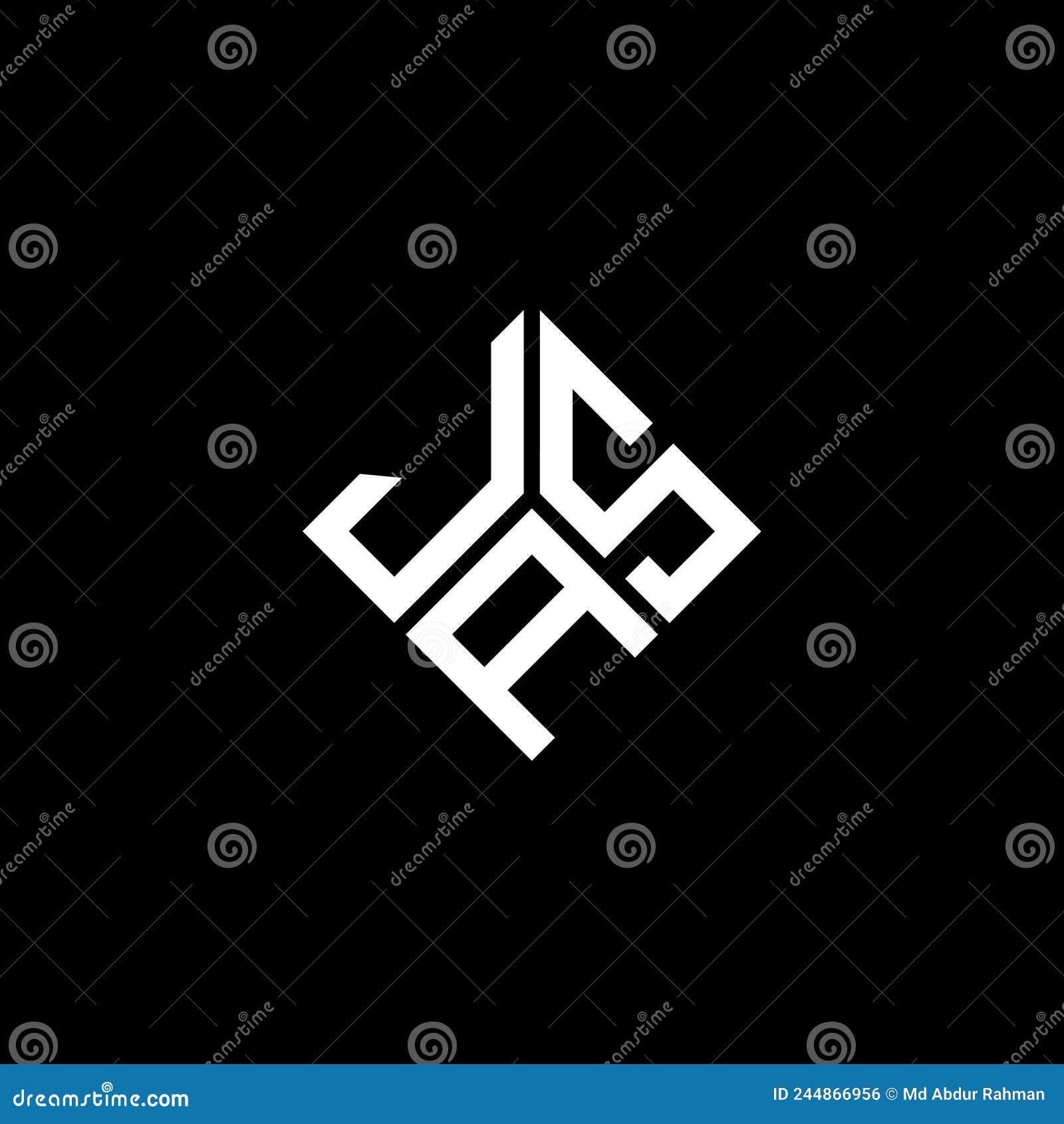 JAS Letter Logo Design on Black Background. JAS Creative Initials ...