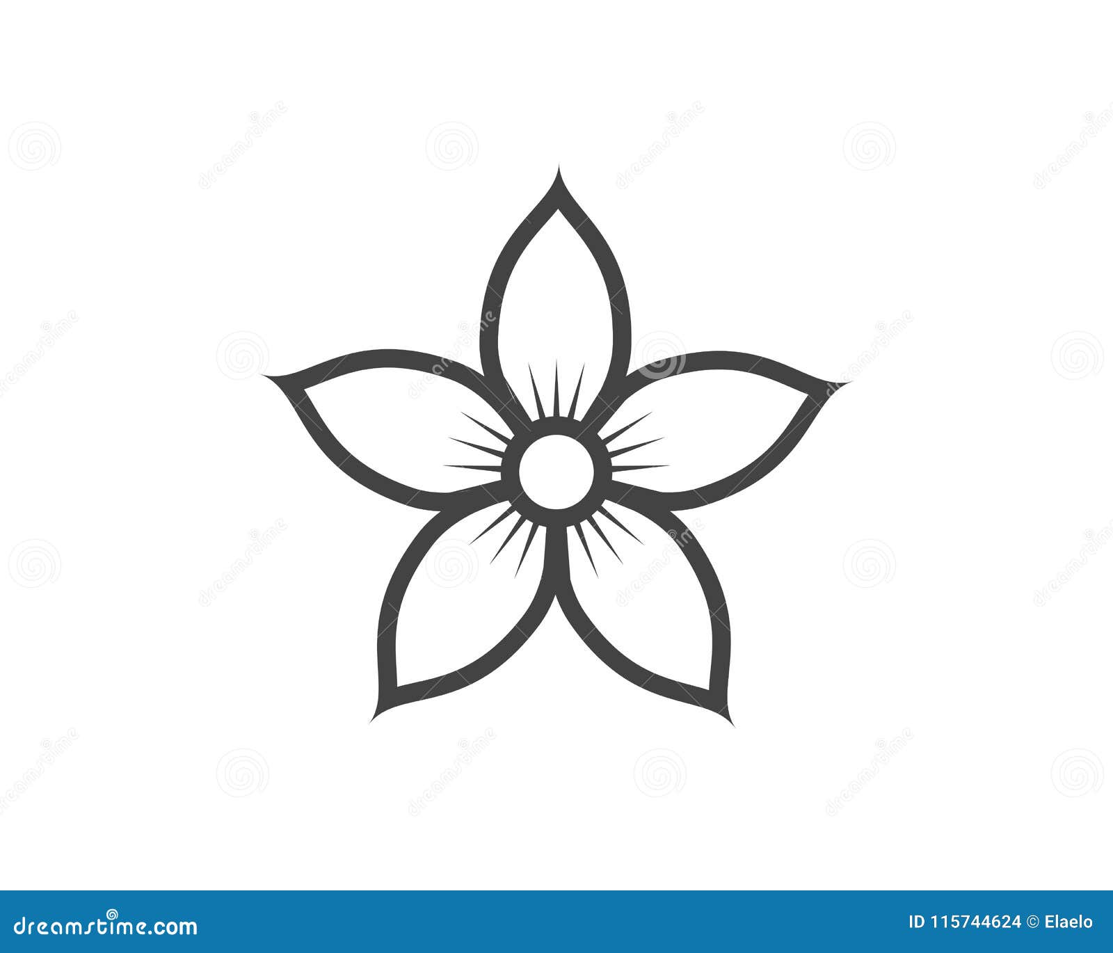 Jasmine Flower Icon Logo Template Stock Vector - Illustration of logo ...