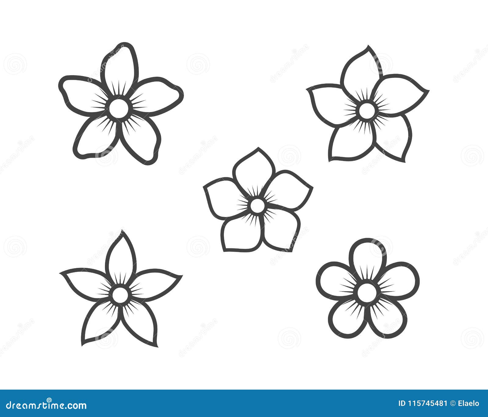 Jasmine Flower Icon Logo Template Stock Vector - Illustration of modern ...
