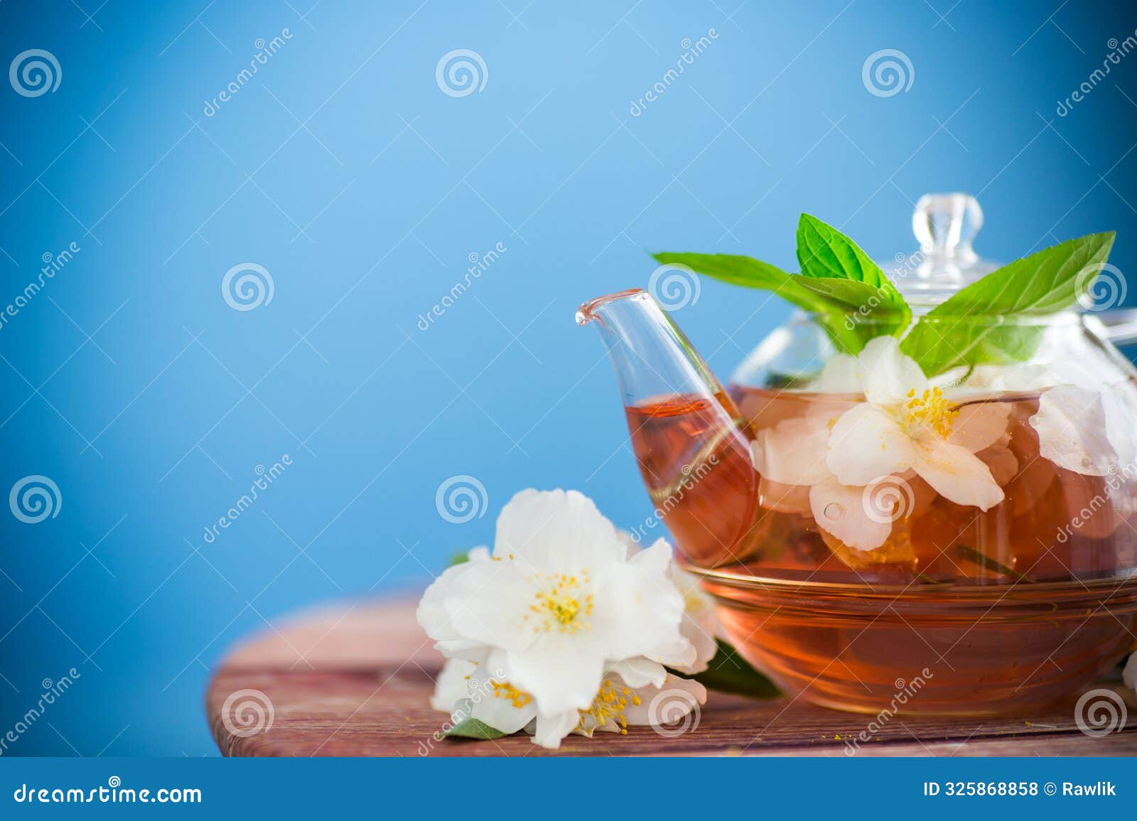 Jasmine Flower Tea in a Glass Teapot Stock Photo - Image of aroma, tree ...
