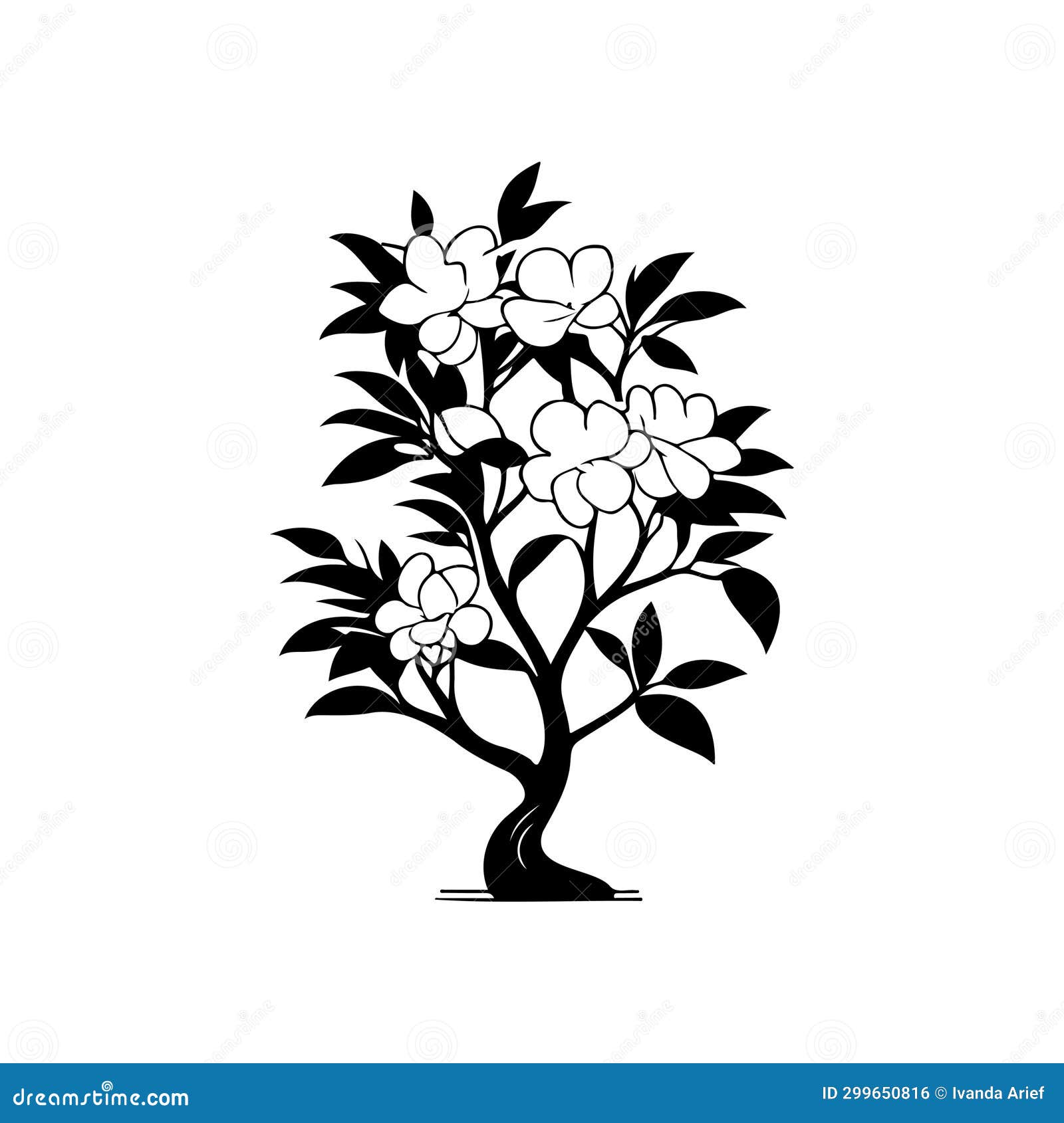 Jasmine Icon Hand Draw Black Colour Tree Day Logo Symbol Perfect Stock ...