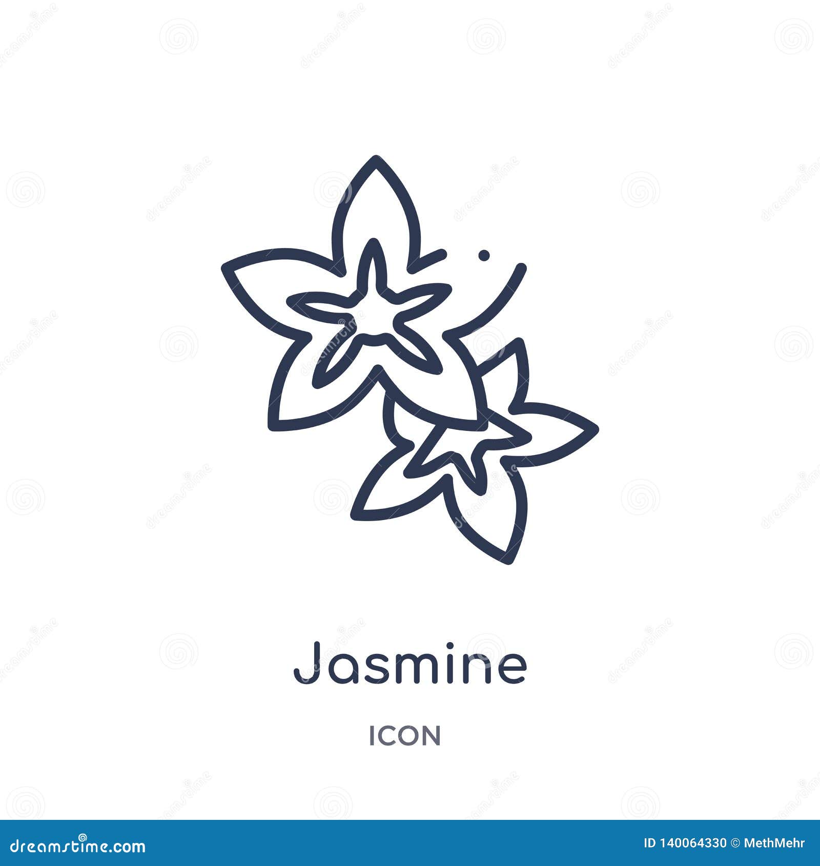 Jasmine Icon From Nature Outline Collection Thin Line Jasmine Icon Isolated On White Background
