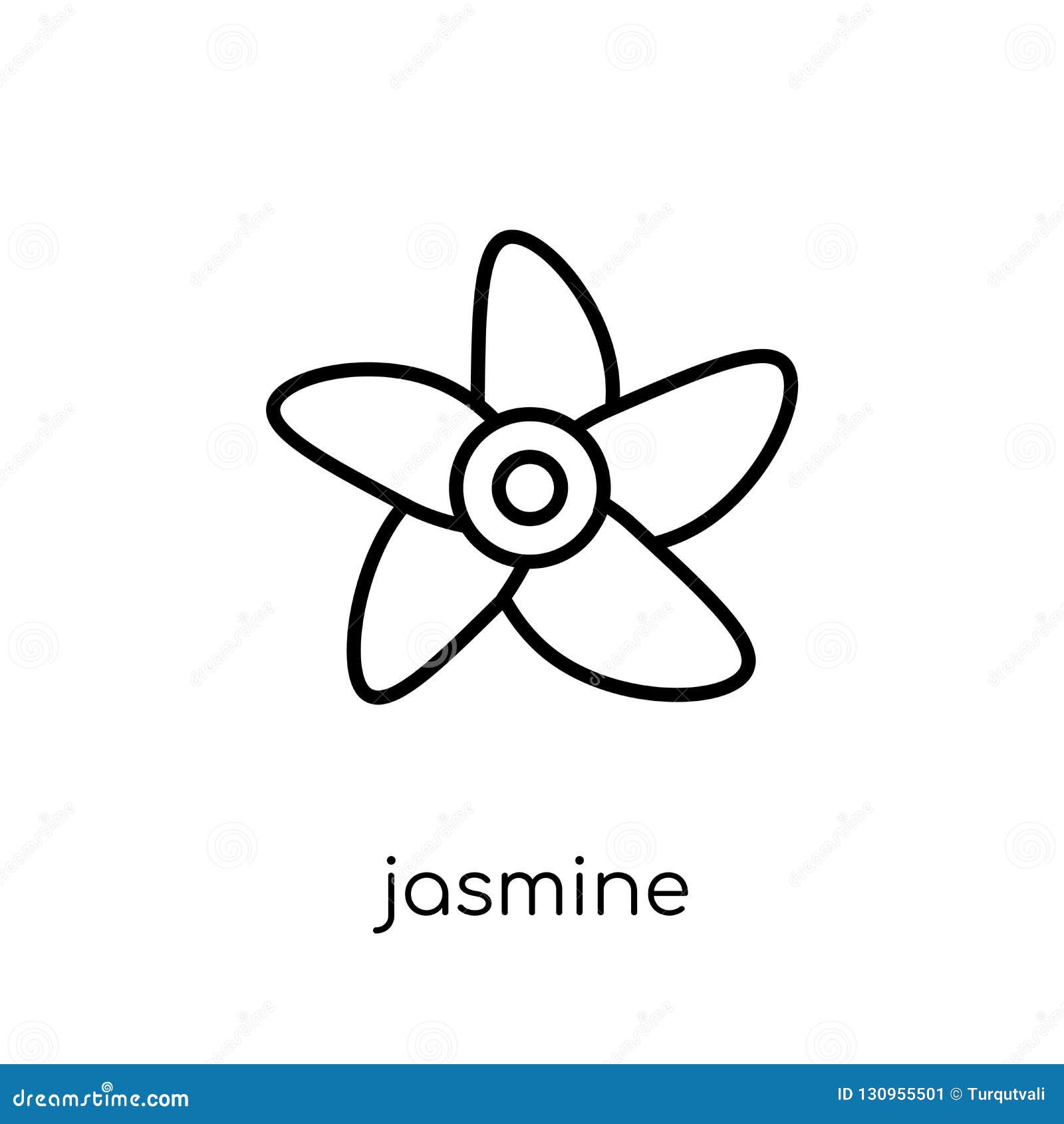 Jasmine Icon. Trendy Modern Flat Linear Vector Jasmine Icon on W Stock ...