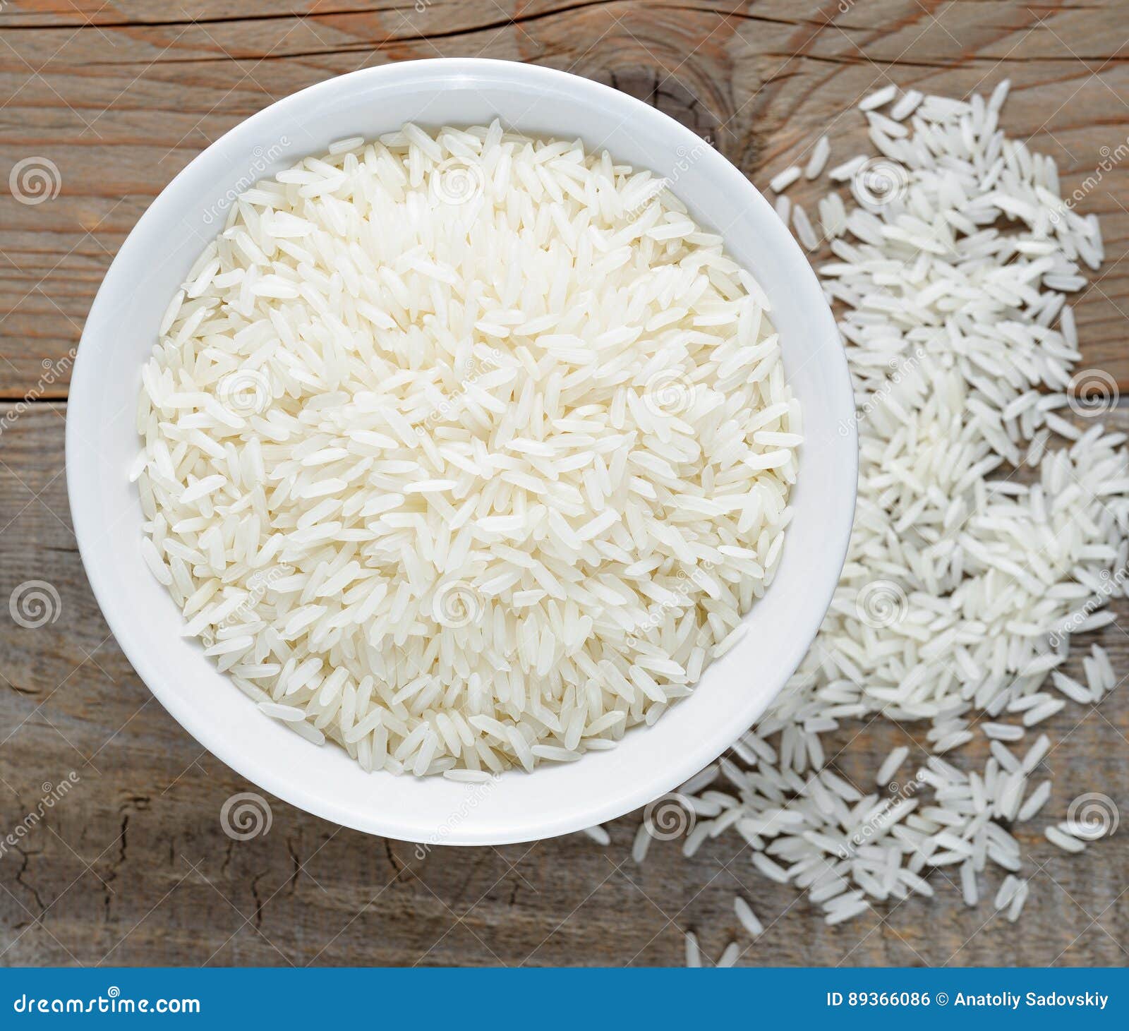 Jasmine Rice in Bowl Close-up Stock Photo - Image of table, grain: 89366086
