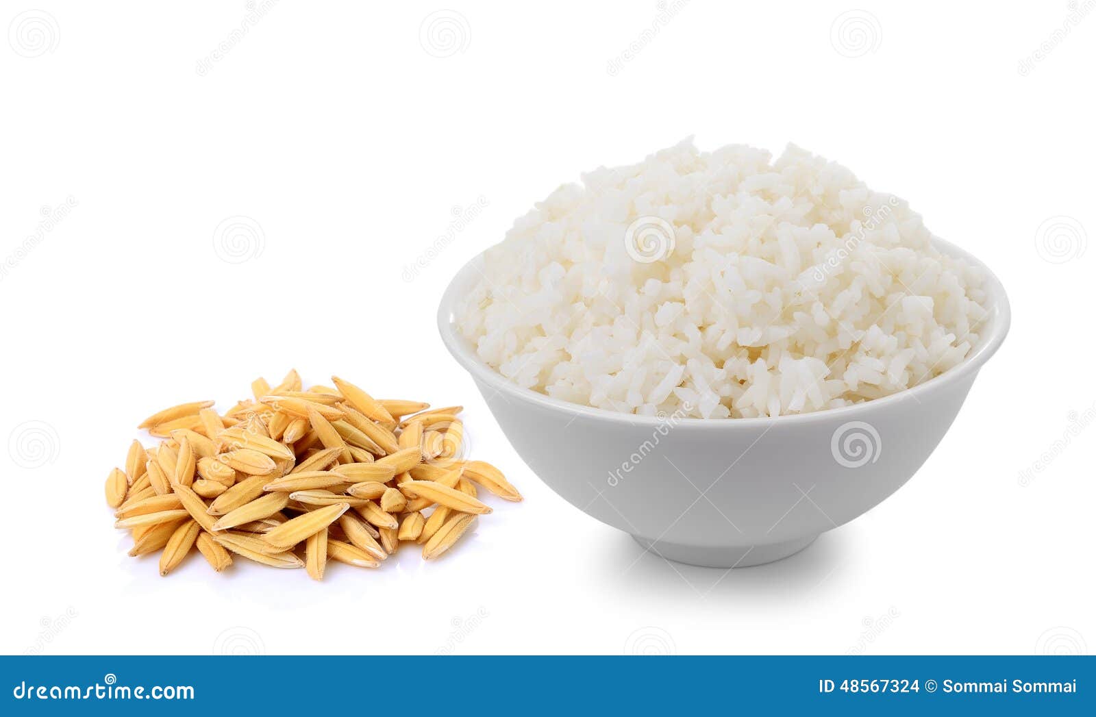 Jasmine Rice and Bowl Full of Rice Stock Photo - Image of cuisine ...