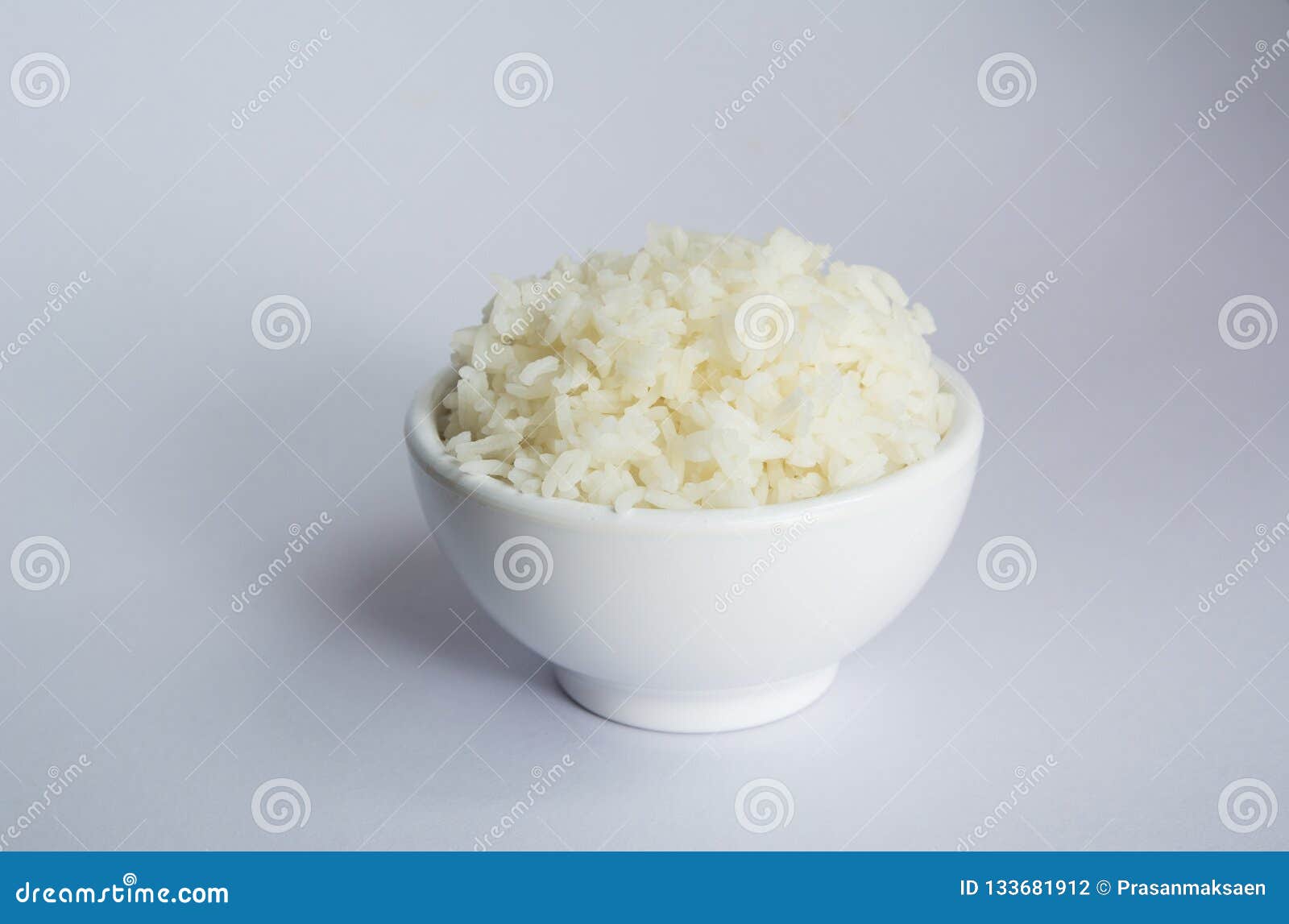 Jasmine rice in bowl stock photo. Image of dish, grain - 133681912