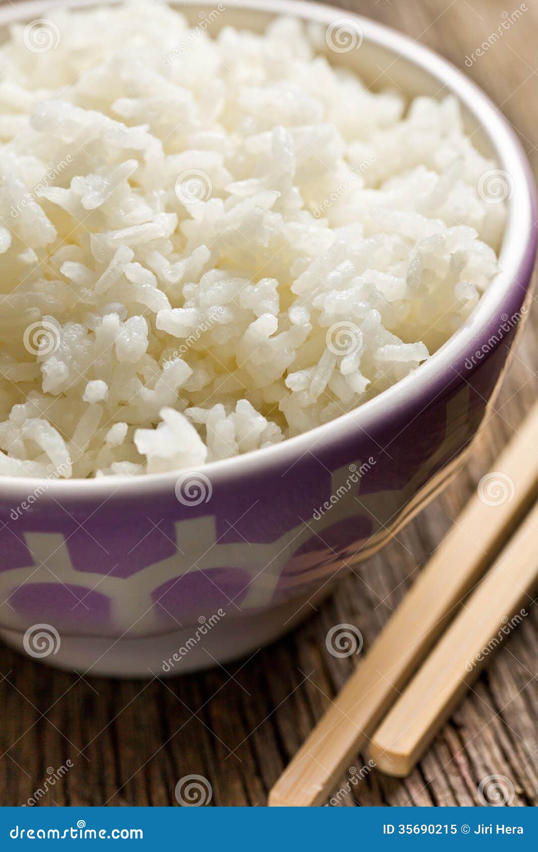 Jasmine Rice in Ceramic Bowl Stock Image - Image of dish, cooked: 35690215