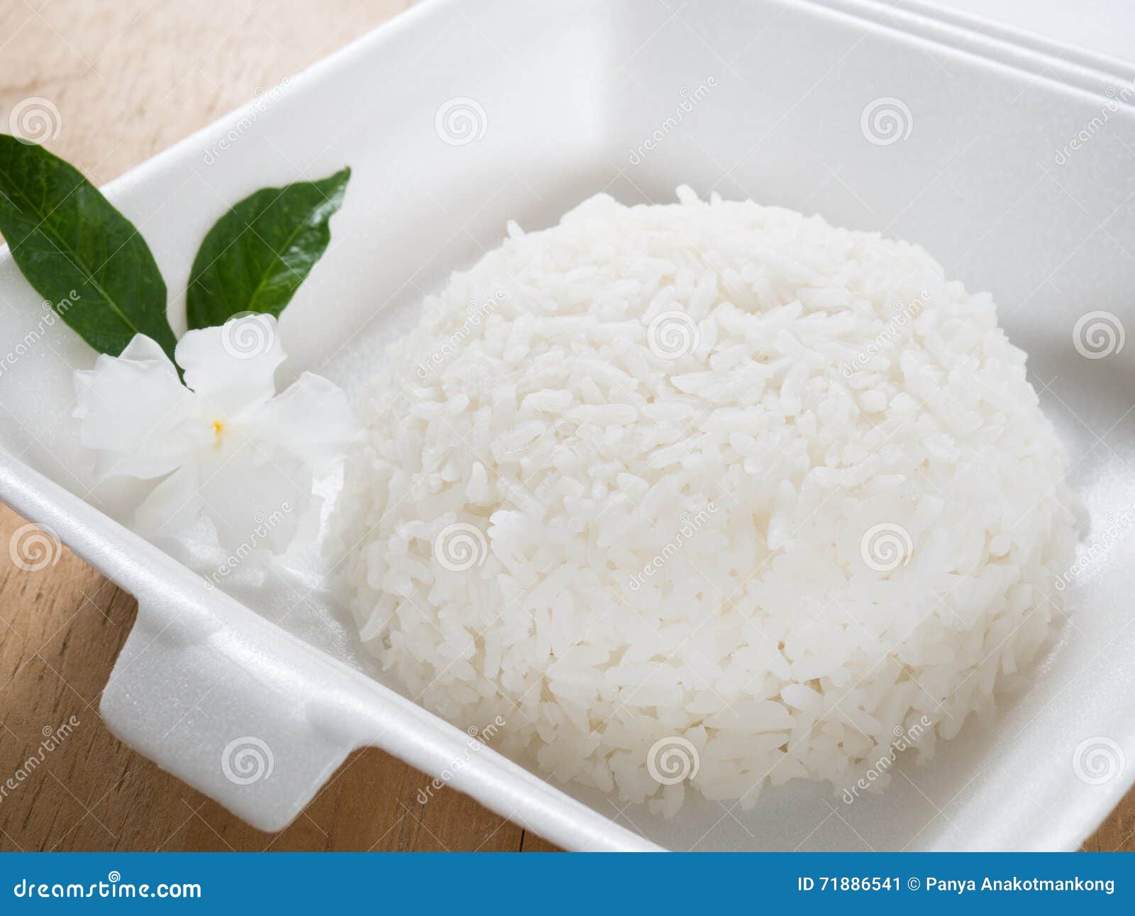 Jasmine rice in foam box stock image. Image of eating - 71886541