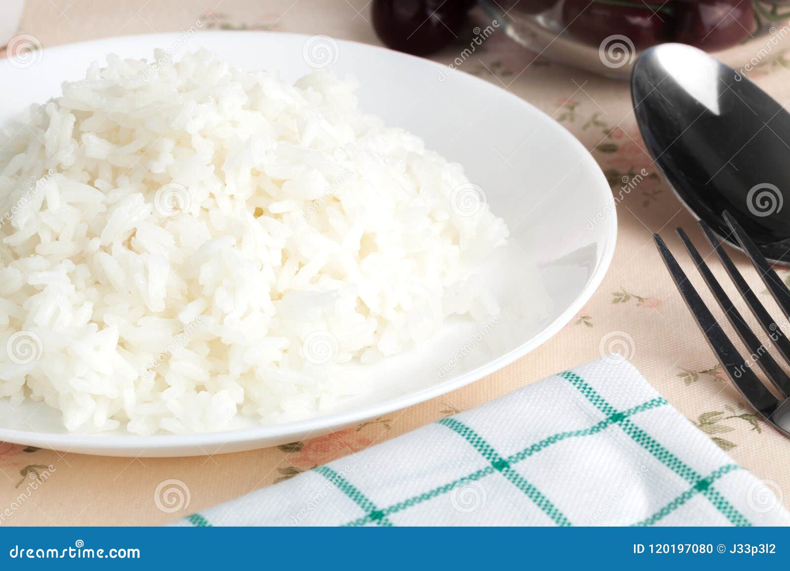 Jasmine Rice Serve in a Dish. Stock Photo - Image of horizontal ...