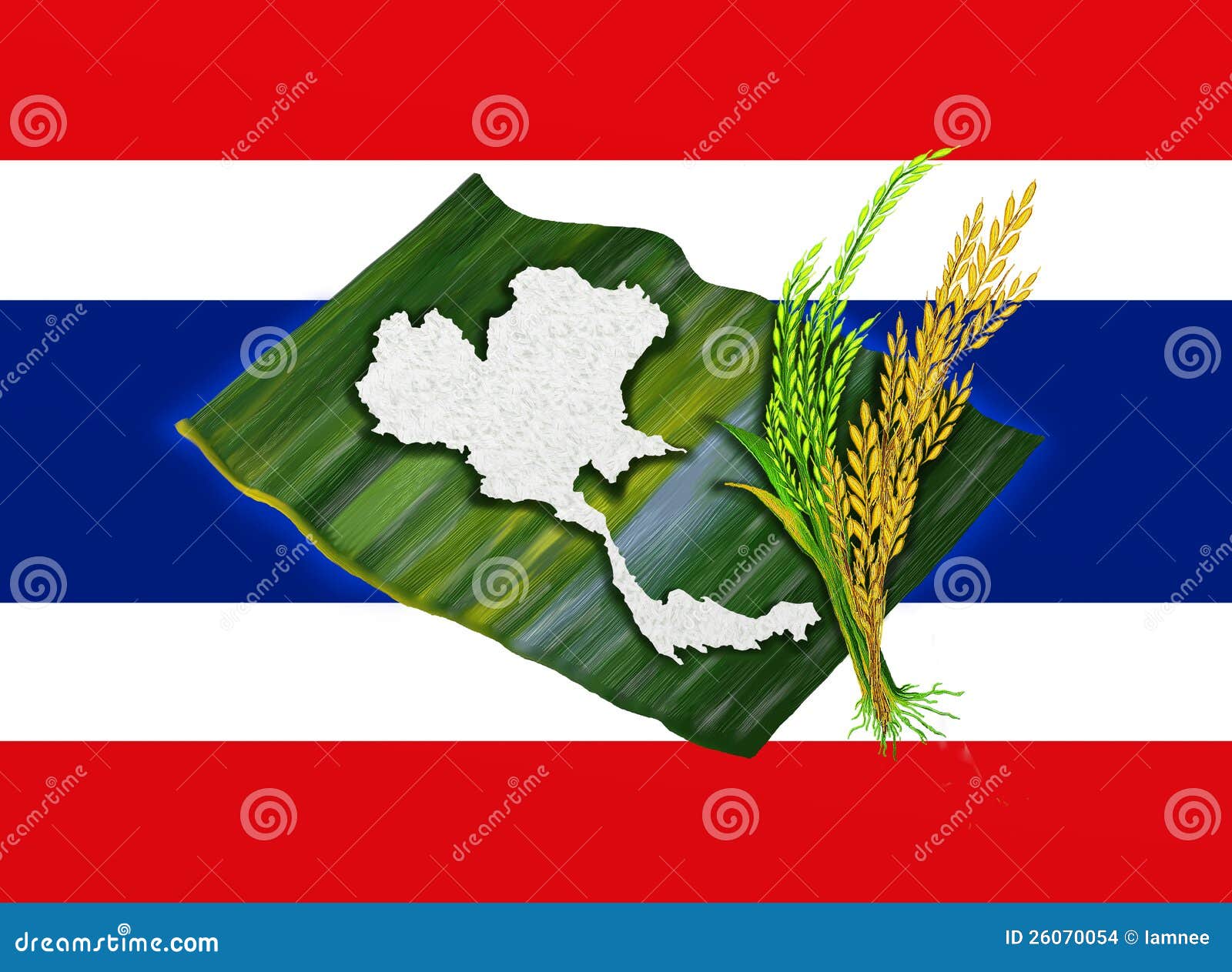 Jasmine Rice with Thailand Flag Stock Illustration - Illustration of ...