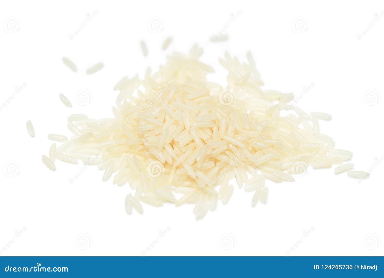 Jasmine Rice on White Background Stock Photo - Image of heap, jasmine ...