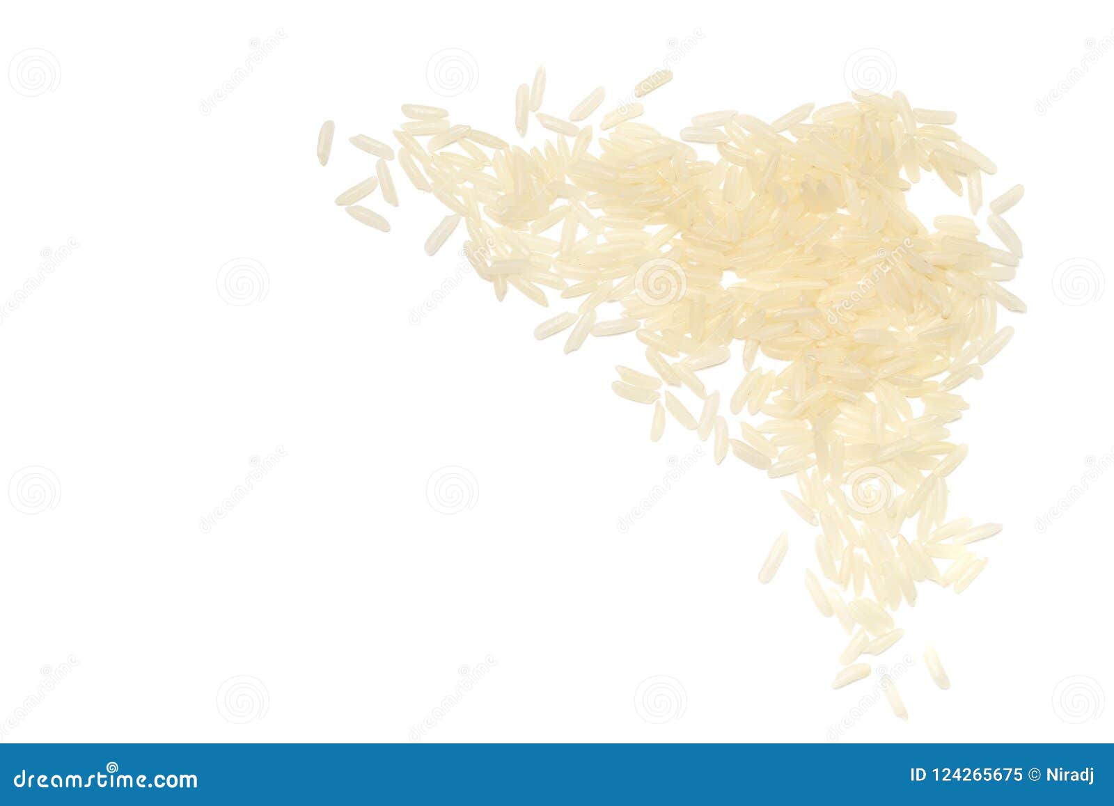 Jasmine Rice on White Background Stock Image - Image of organic, food ...