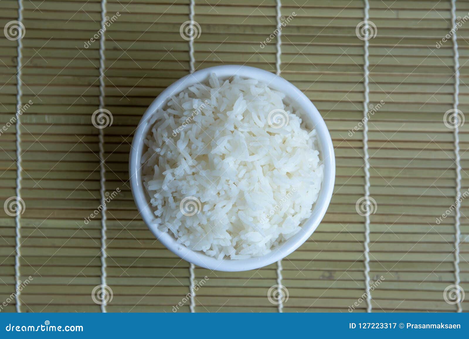 Jasmine rice in white cup stock image. Image of lunch - 127223317