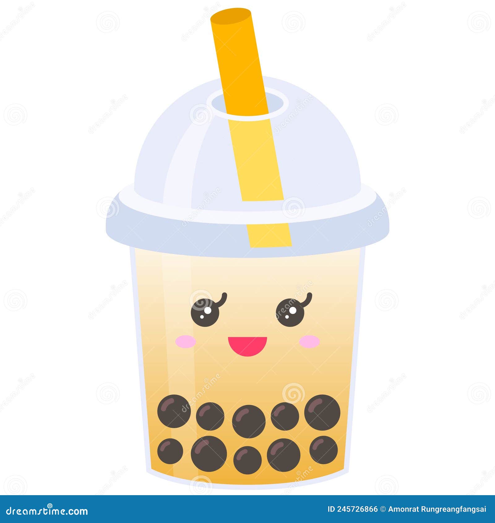 Boba Tea Vector Bubble Milk Tea Icon Logo Character Cartoon Symbol ...