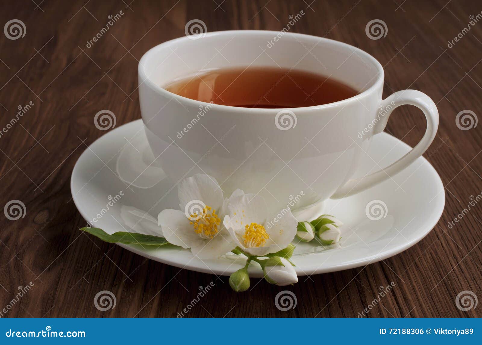 Jasmine Tea with Jasmine Herb Flower Stock Photo - Image of healthy ...