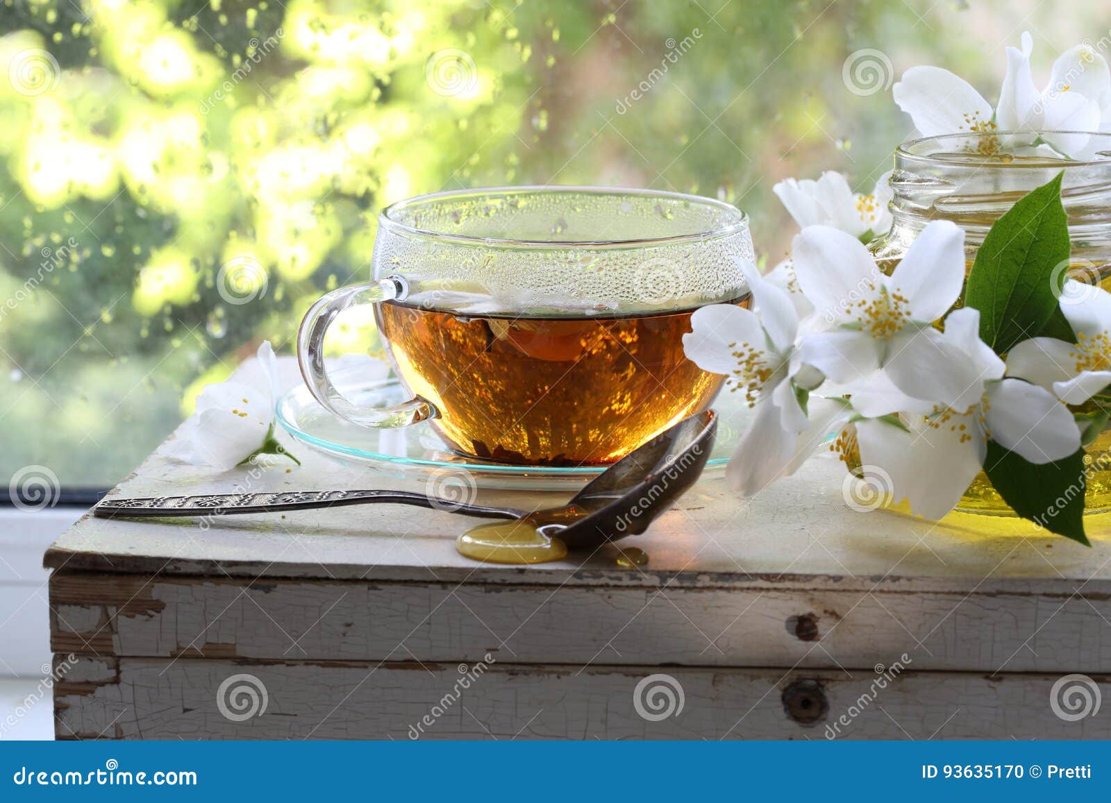 Jasmine Tea in a Transparent Cup Stock Photo - Image of culture ...