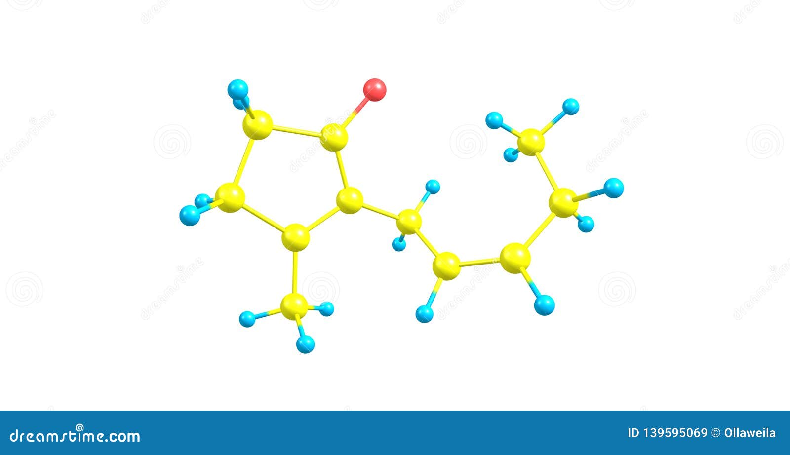 Jasmone Molecular Structure Isolated on White Stock Illustration ...