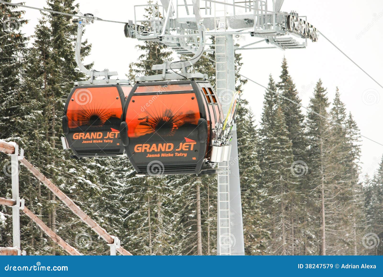 JASNA, SLOVAKIA - February 14: Modern Cableway, Funitel System ...