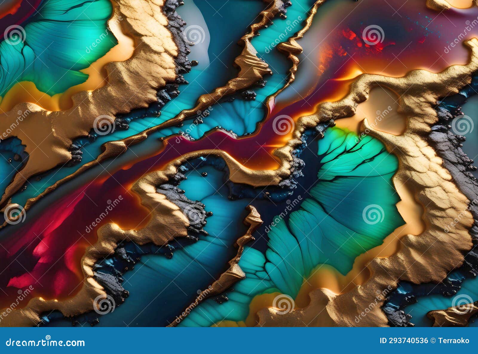 Jasper Texture Hand Painted with Ink Background with Golden Glitter ...