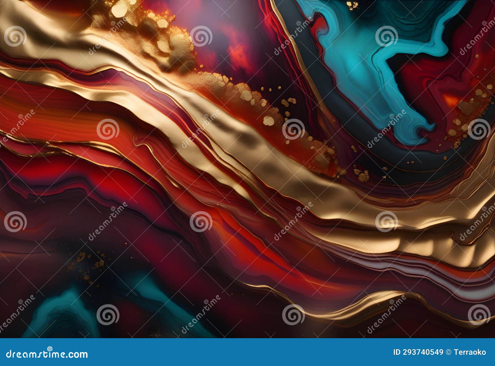 Jasper Texture Hand Painted with Ink Background with Golden Glitter ...