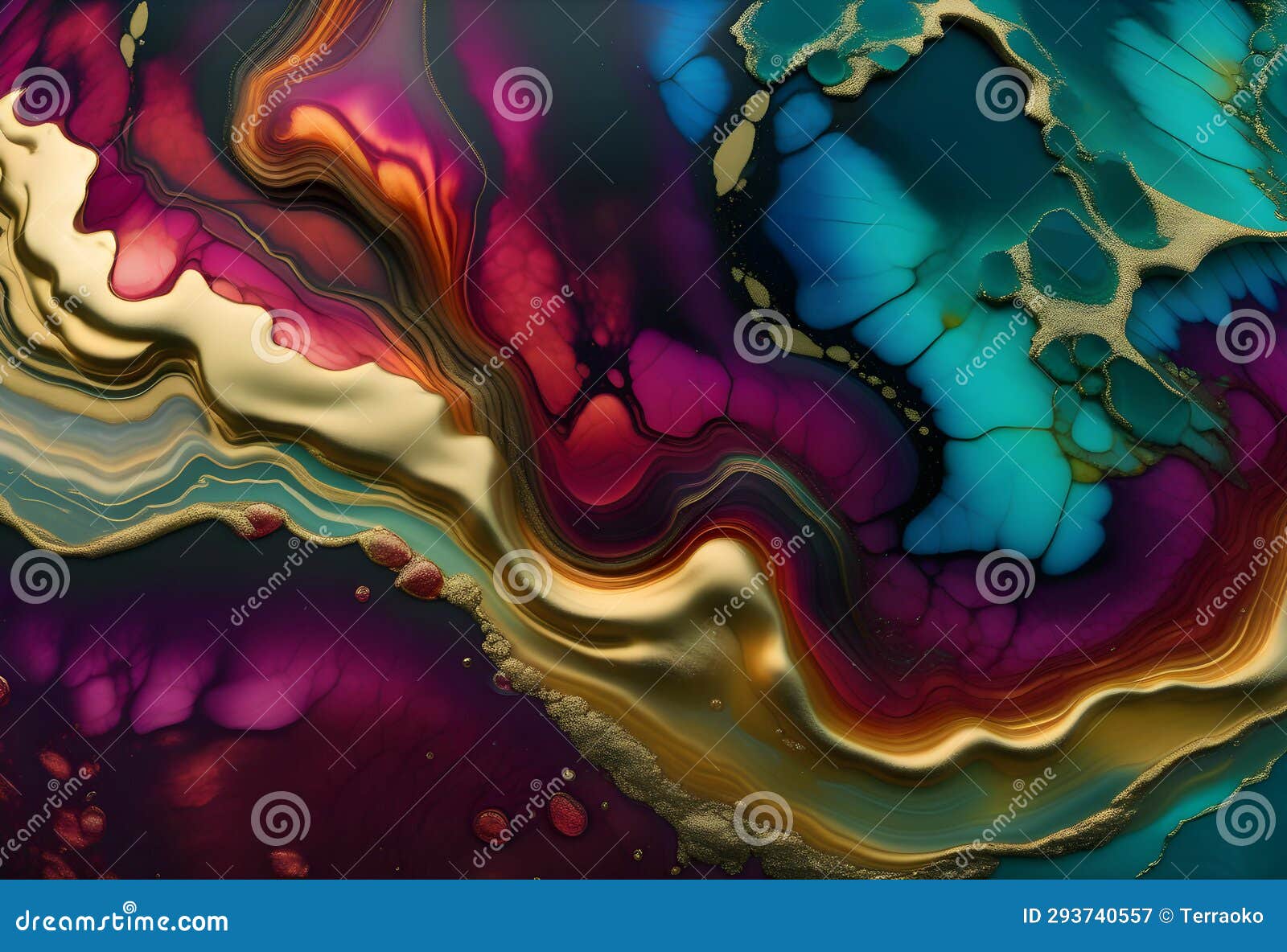 Jasper Texture Hand Painted with Ink Background with Golden Glitter ...