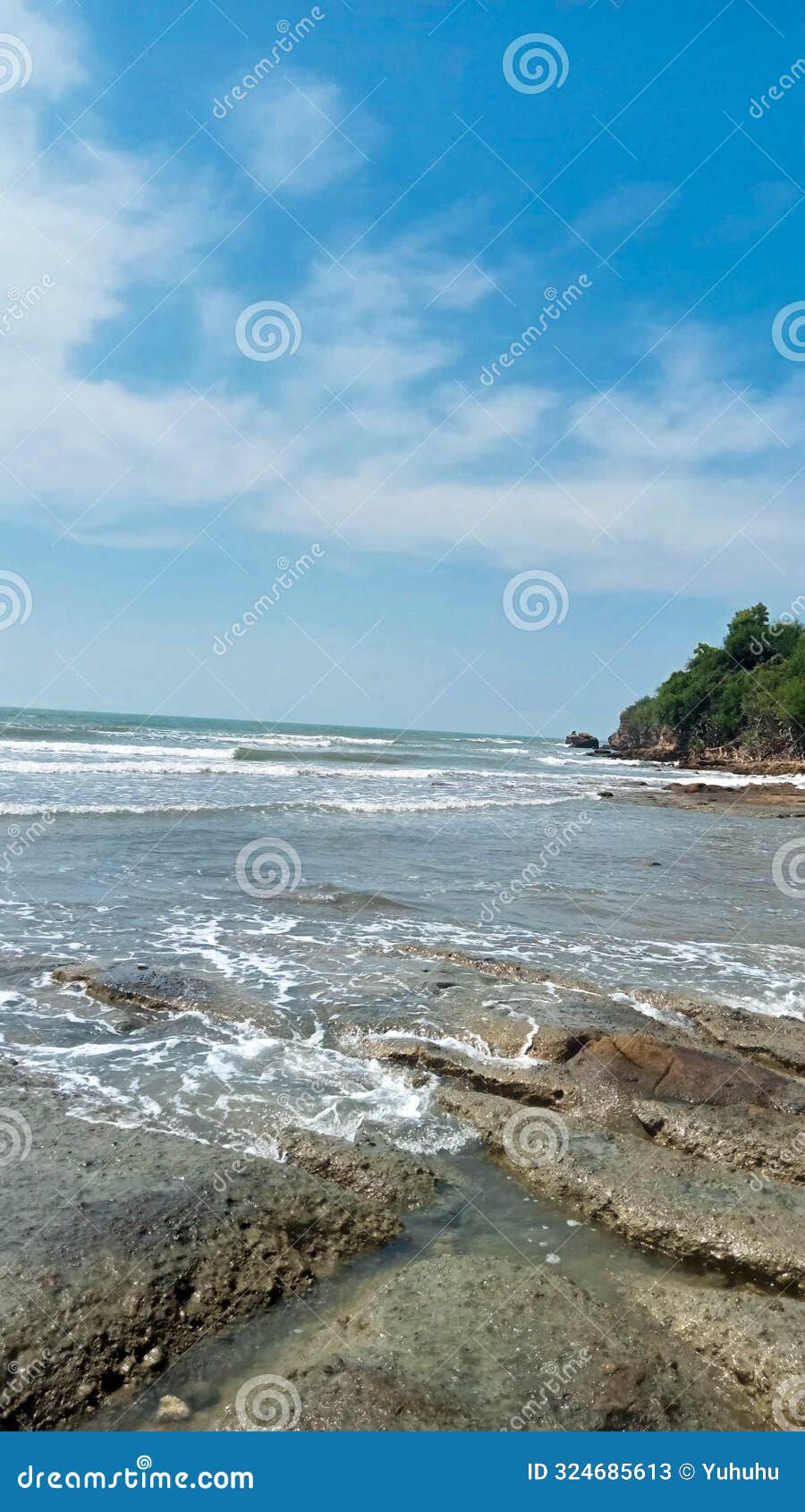 Jatisari Sluke Beach stock image. Image of meters, regency - 324685613