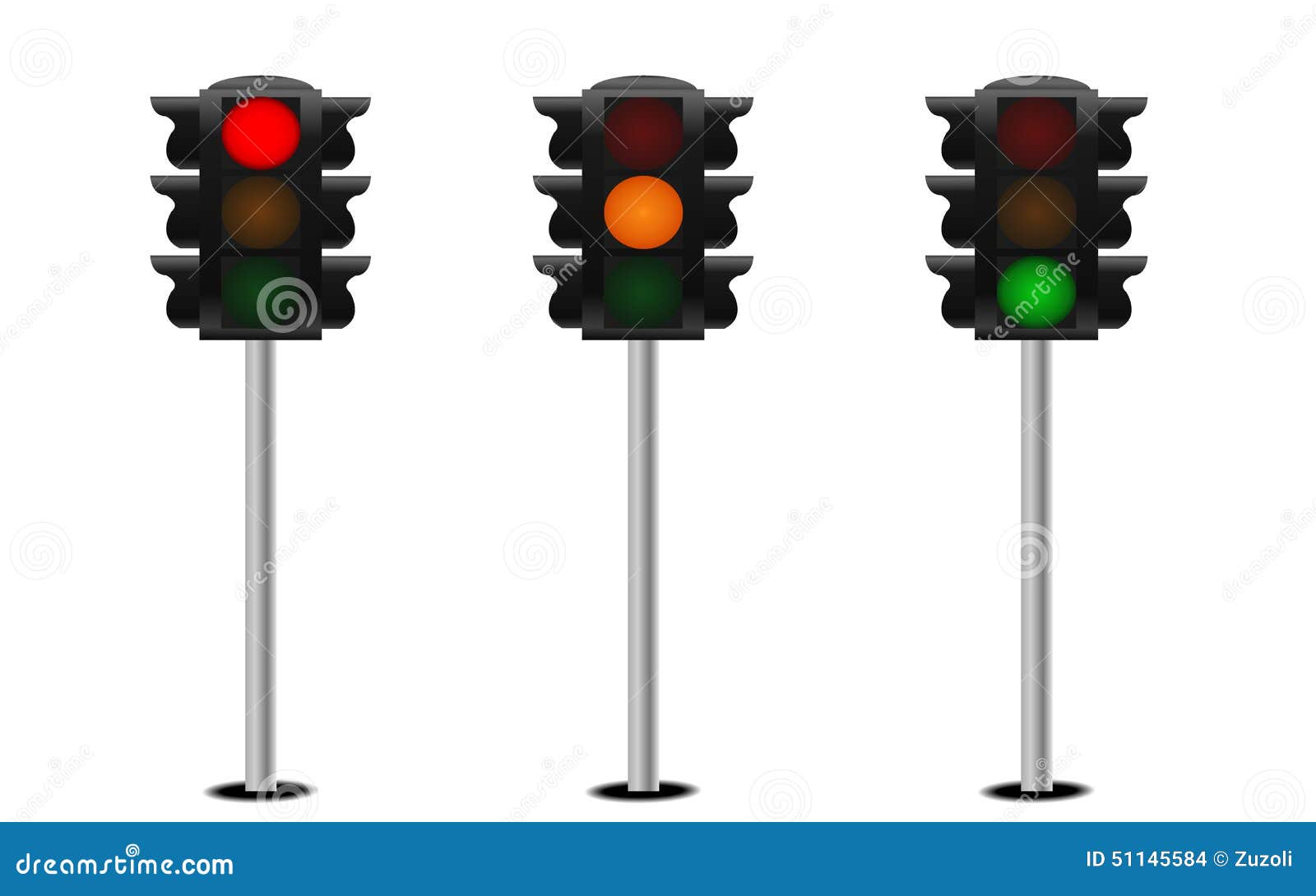 Jaune Rouge De Circulation De Feux Verts Illustration de Vecteur ...