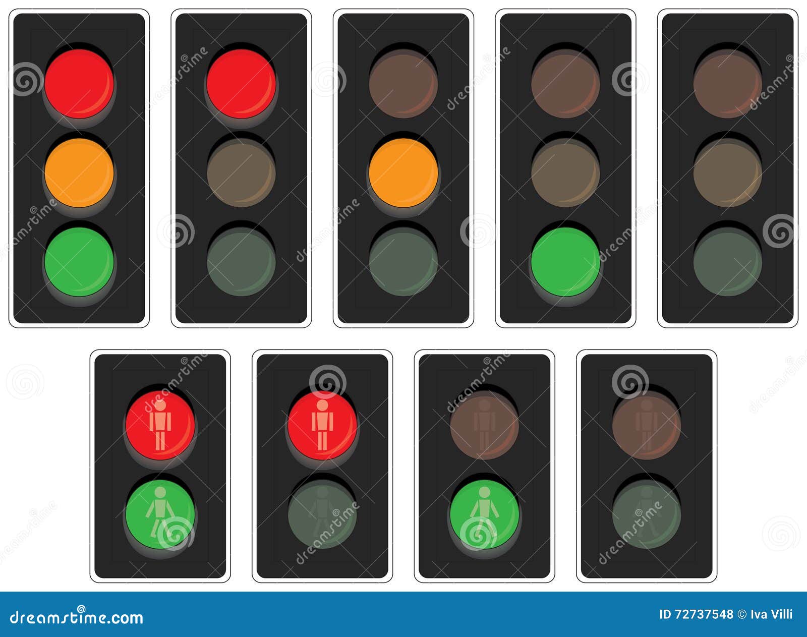 Jaune Rouge De Circulation De Feux Verts Illustration de Vecteur ...