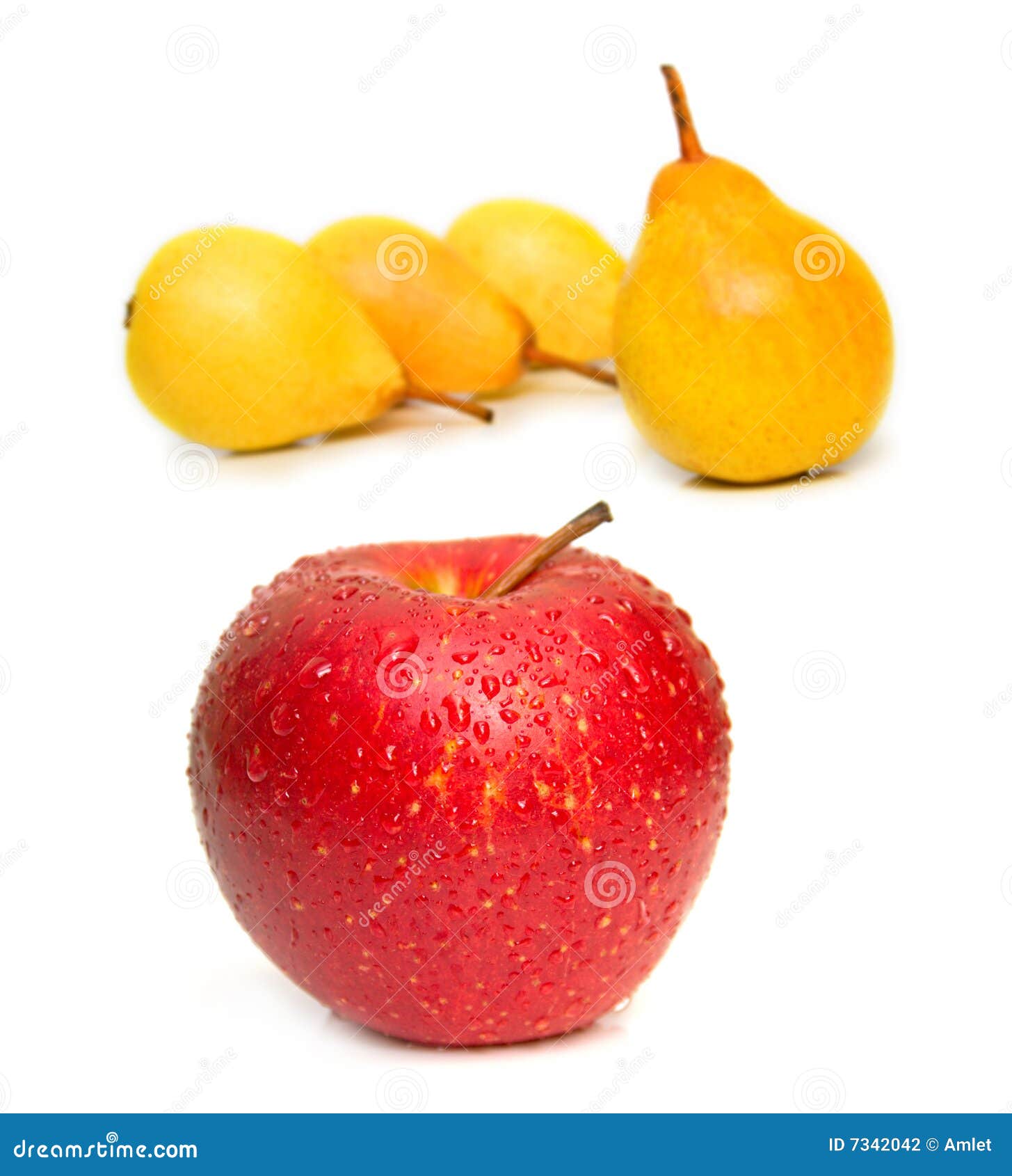Jaune Rouge De Poires De Pomme Photo stock - Image du rouge, dessert ...