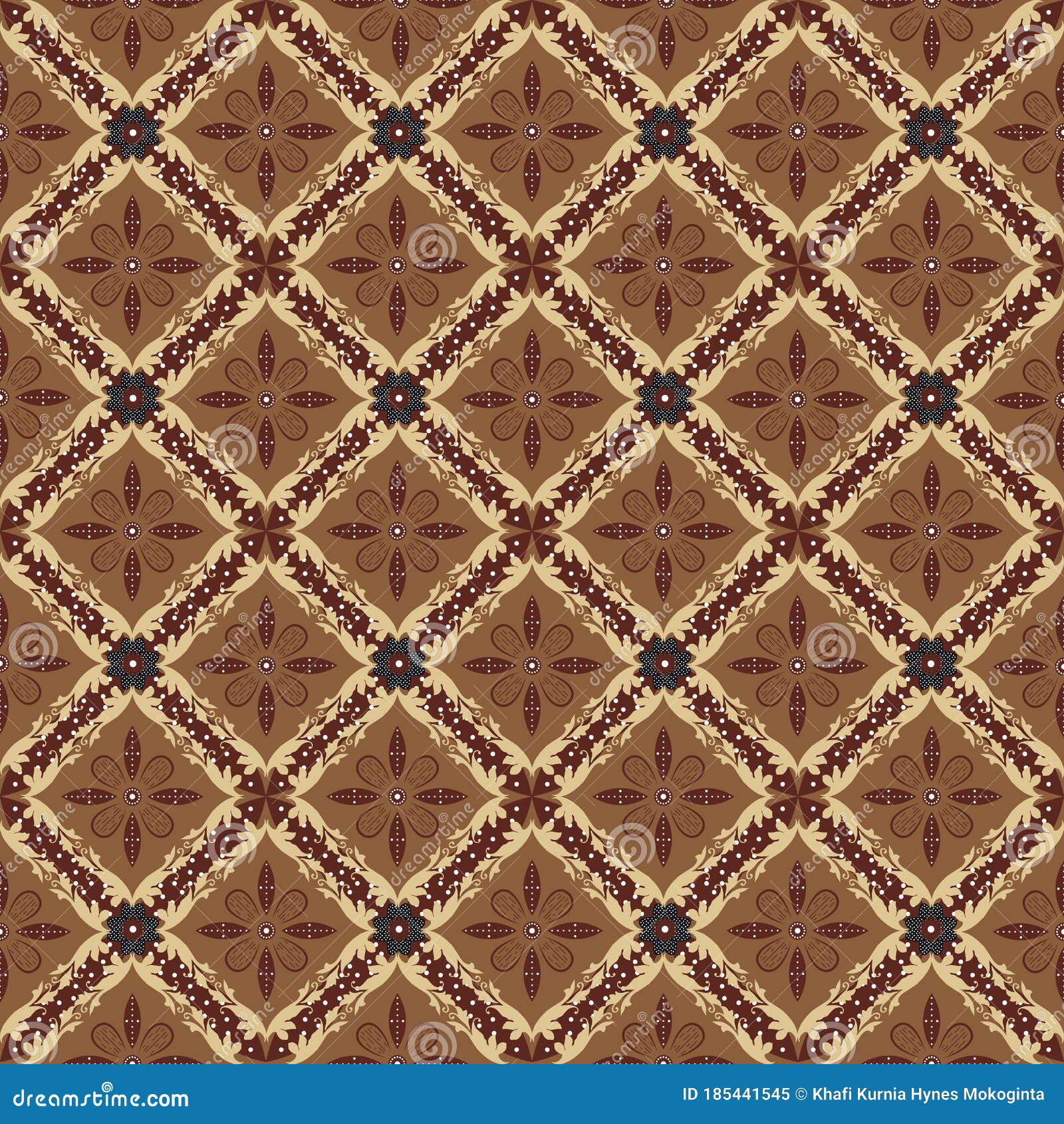 Java Batik with Modern Motifs and Seamless Mocca Color Design Stock ...
