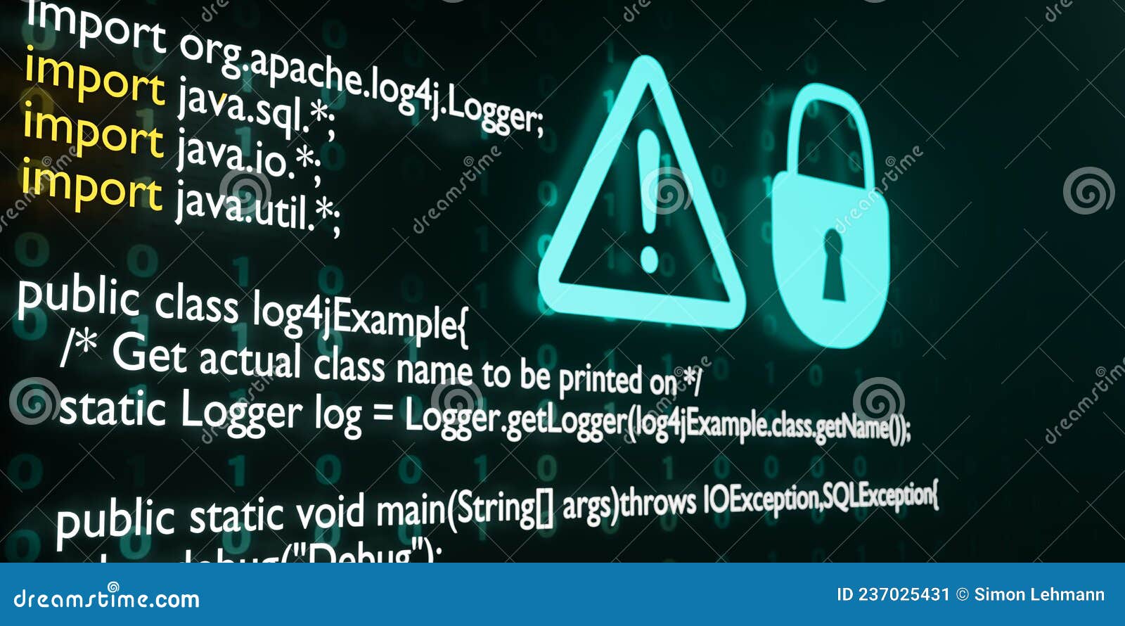 Java code - Log4J stock illustration. Illustration of software - 237025431