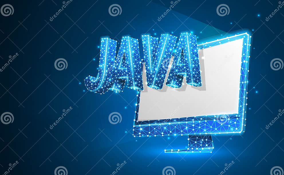 JAVA Coding Language on White Monitor Screen. Device, Programming, Developing Concept Stock ...