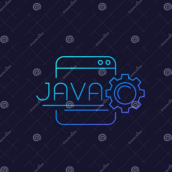 Java coding, linear icon stock vector. Illustration of class - 178734517