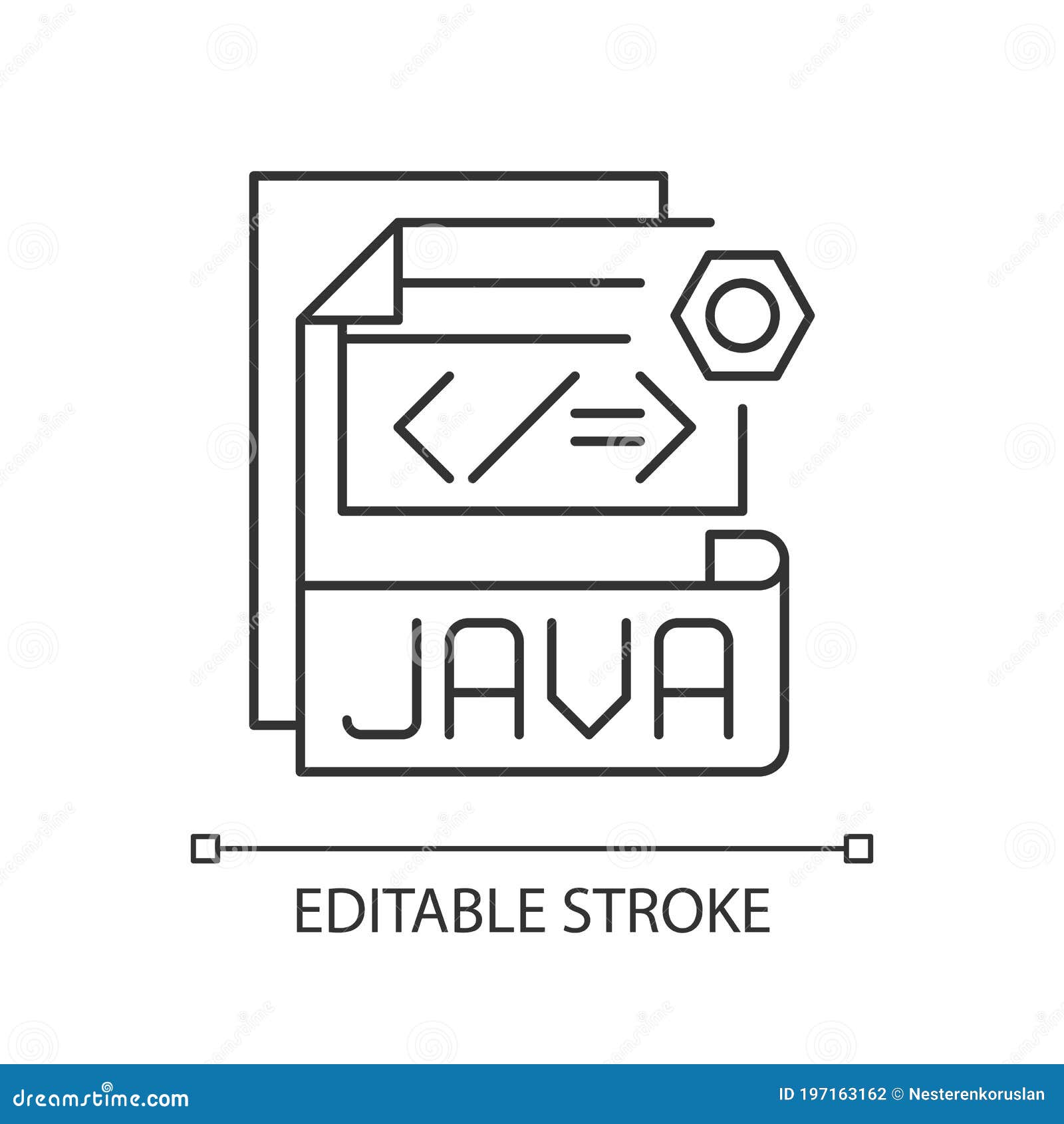 JAVA File Pixel Perfect Linear Icon Stock Vector - Illustration of logo ...
