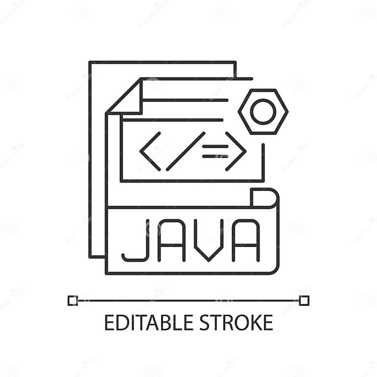JAVA File Pixel Perfect Linear Icon Stock Vector - Illustration of logo ...