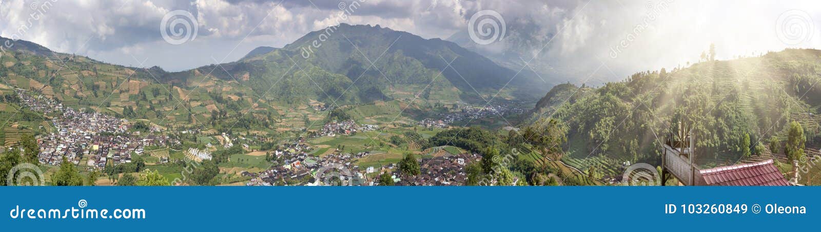 Java, Indonesia. a View from the Mountain Road on Hills with Green ...