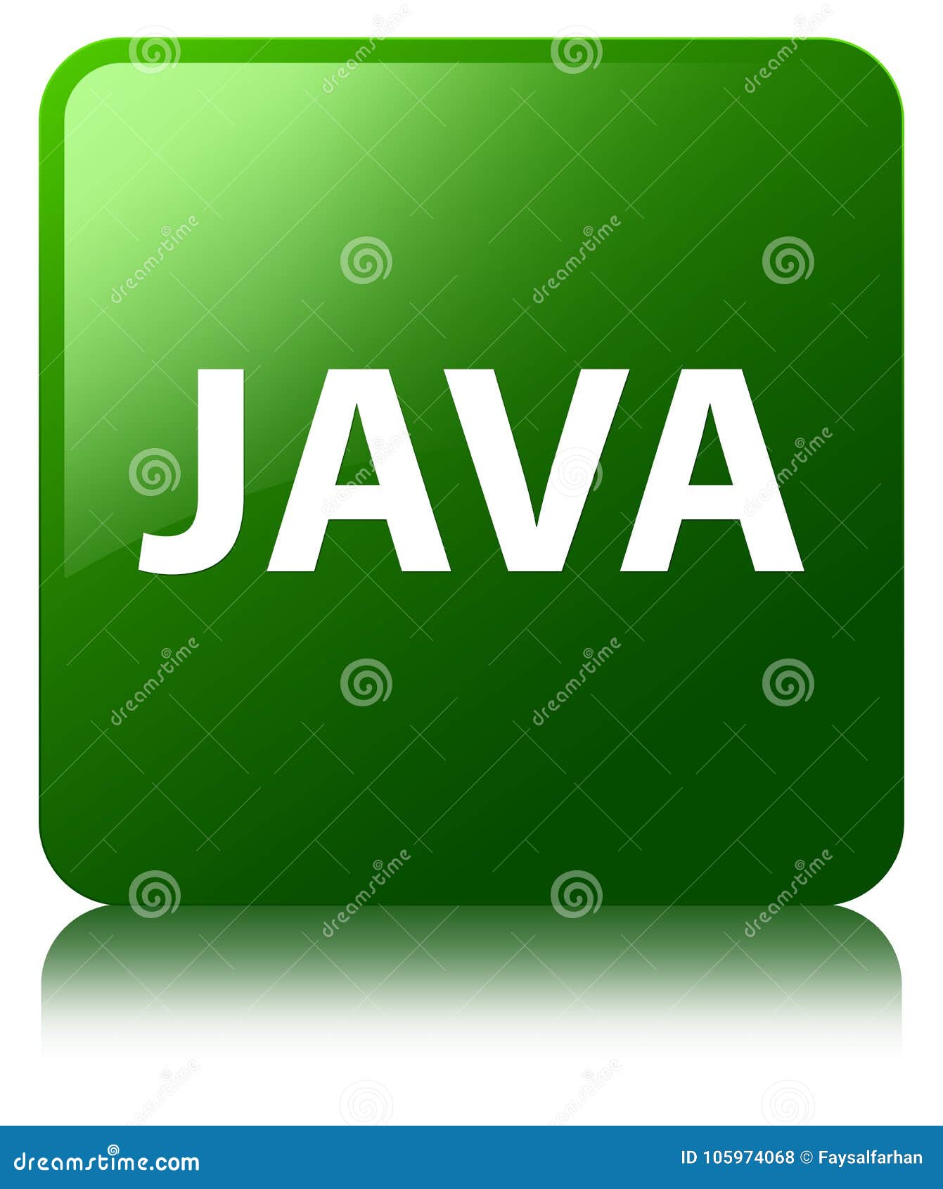 Java green square button stock illustration. Illustration of text - 105974068