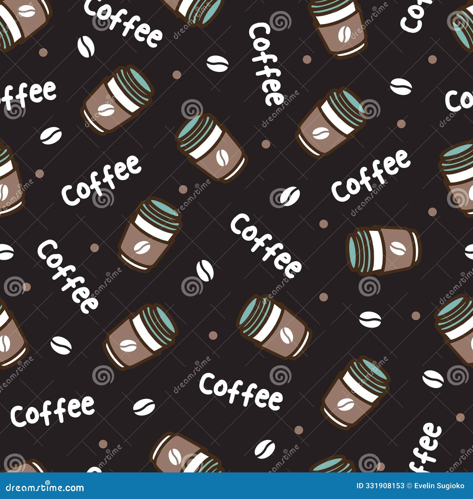 Java Jive Brewed Delights Takeaway Cup Pattern Stock Illustration ...