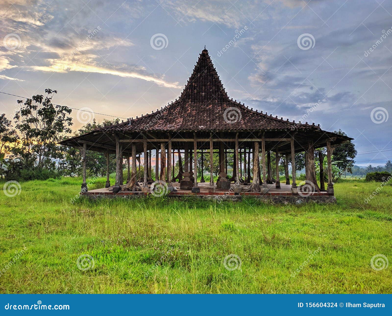 Java Pendopo Limasan or Limas Pavilion. Traditional Javanese House ...