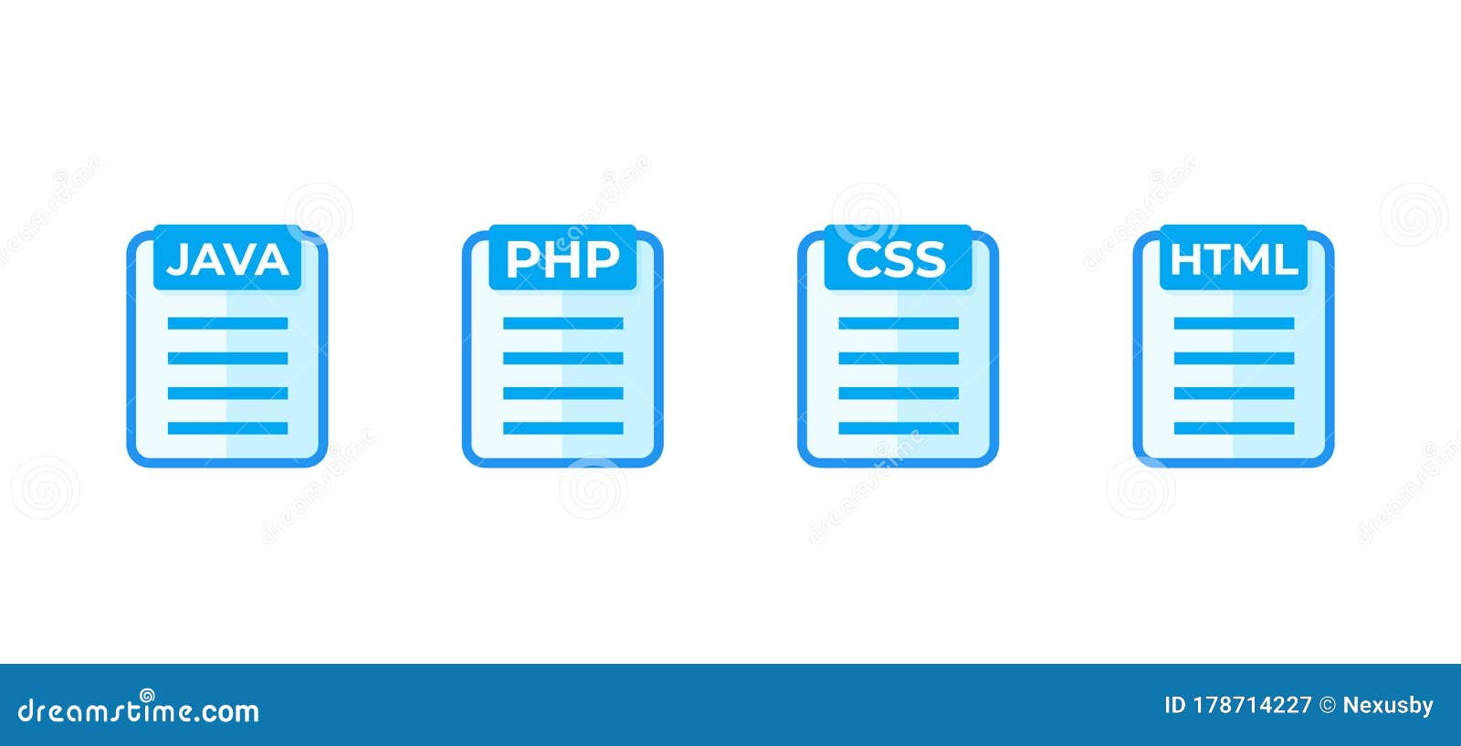 Java Php Css Html Code Vector Icons On White Stock Vector Illustration Of Design Computer