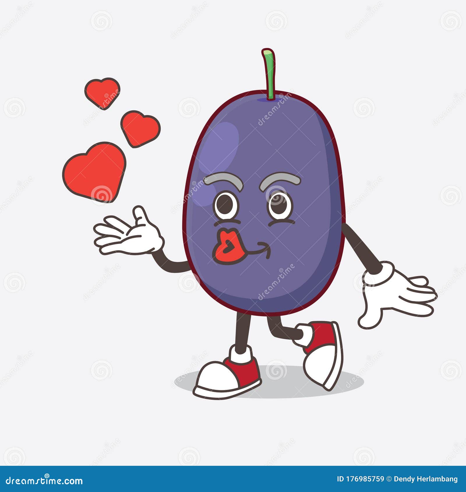 Java Plum Cartoon Mascot Character with Angry Face Stock Vector ...