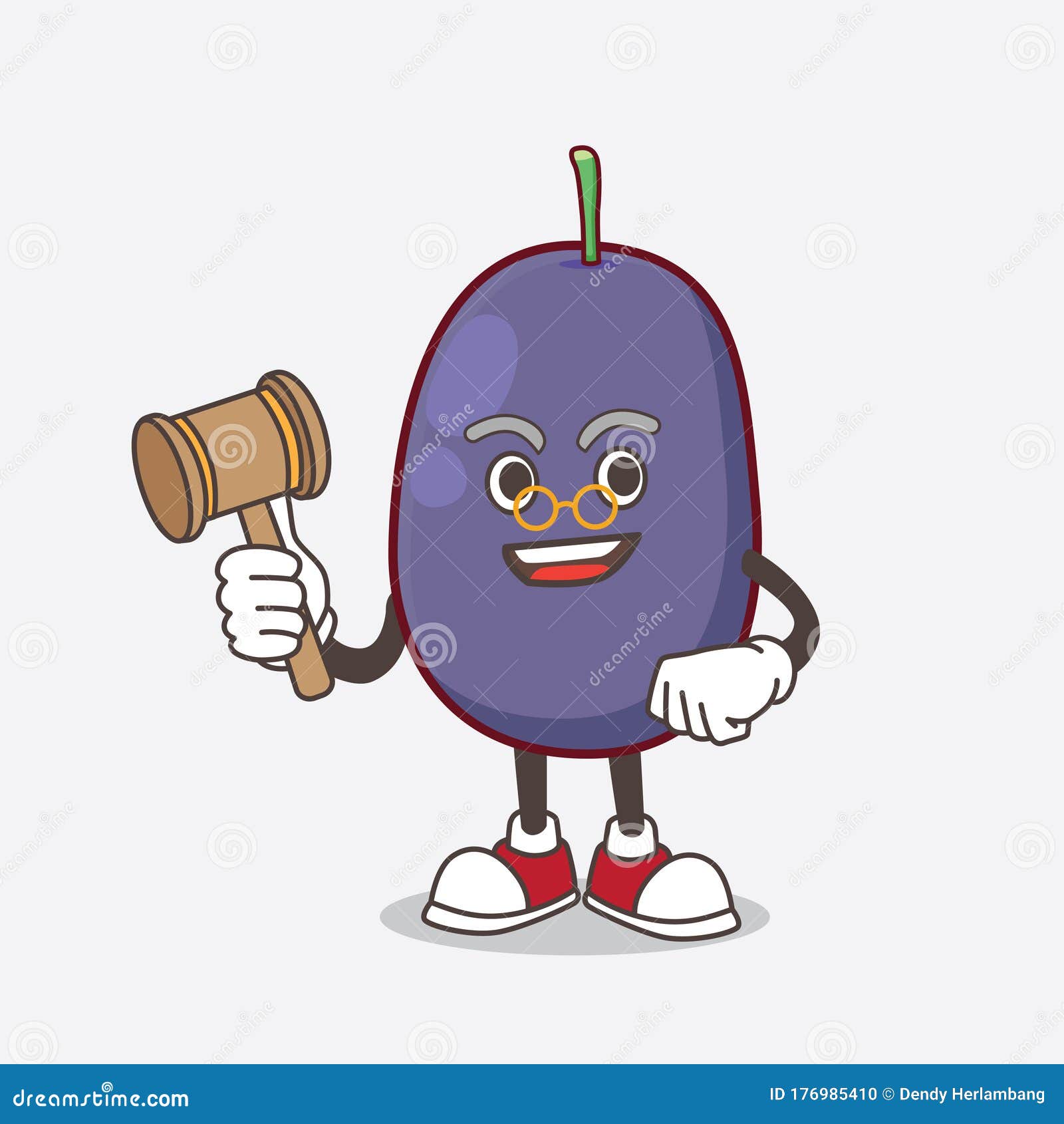 Java Plum Cartoon Mascot Character With Whiteboard Vector Illustration ...