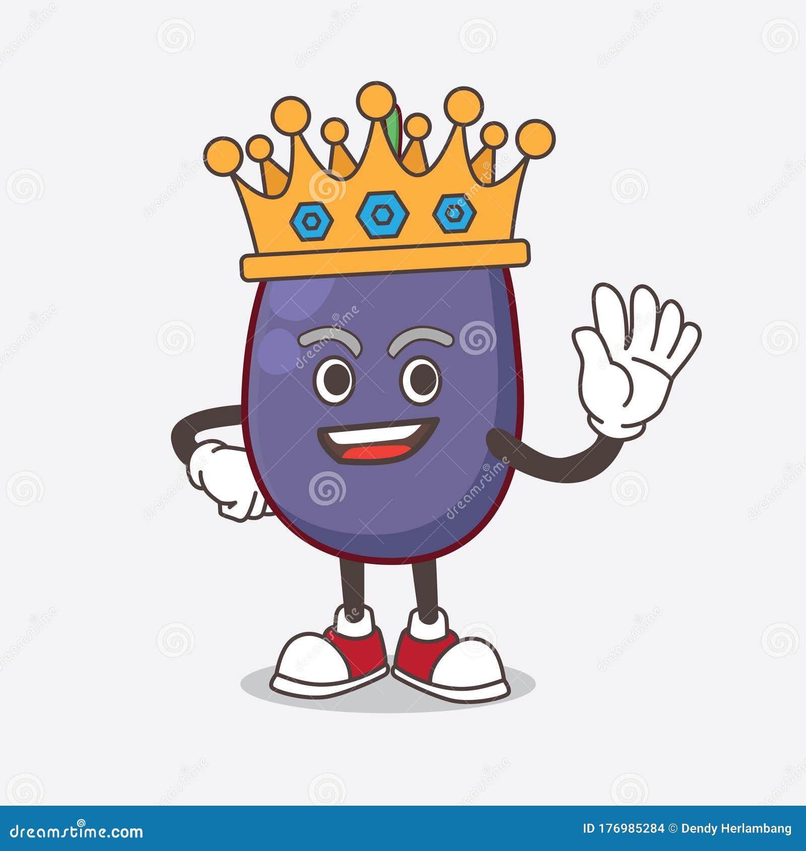 Java Plum Cartoon Mascot Character Stylized of King on Cartoon Mascot ...