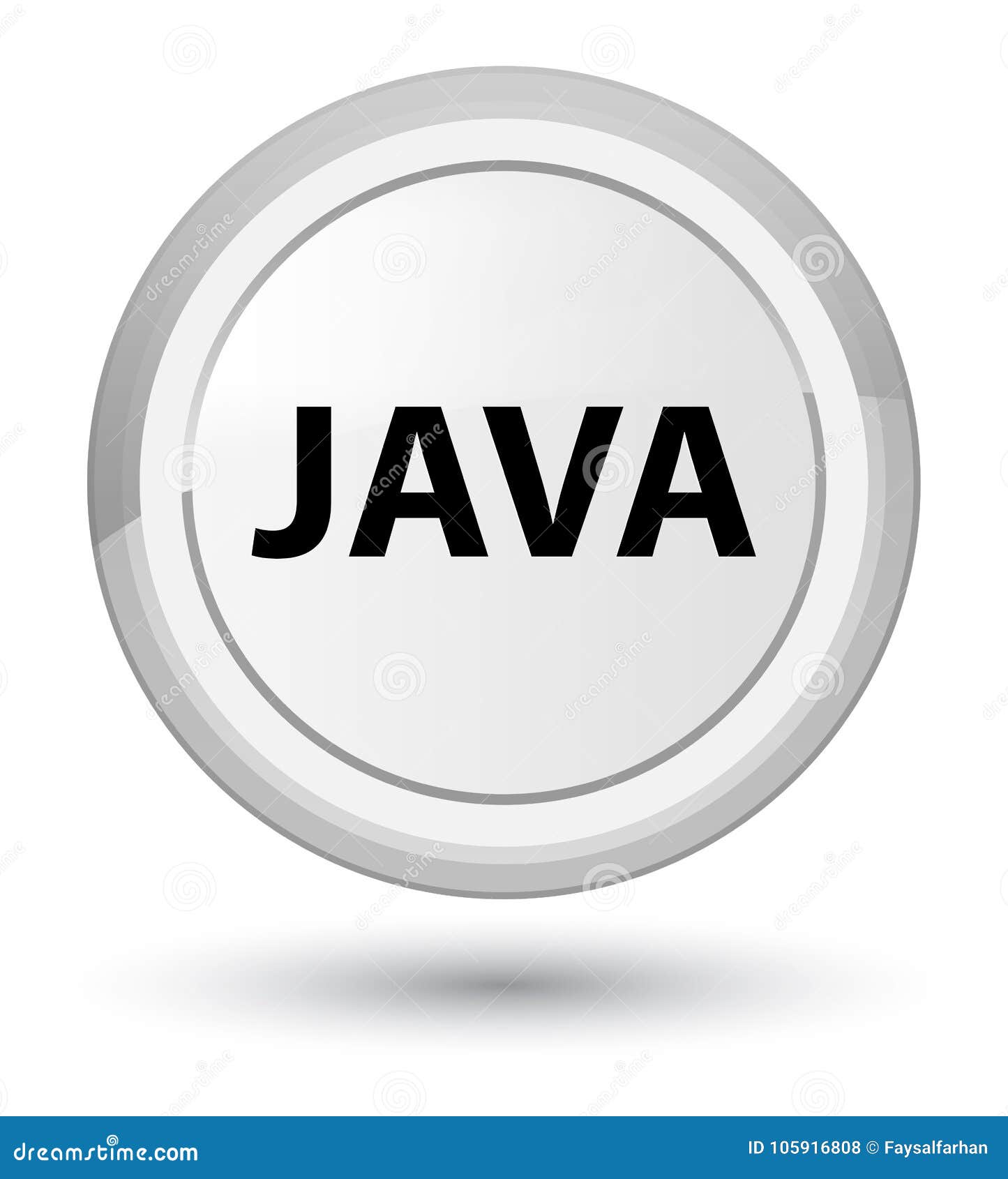 Java Prime White Round Button Stock Illustration - Illustration of word ...