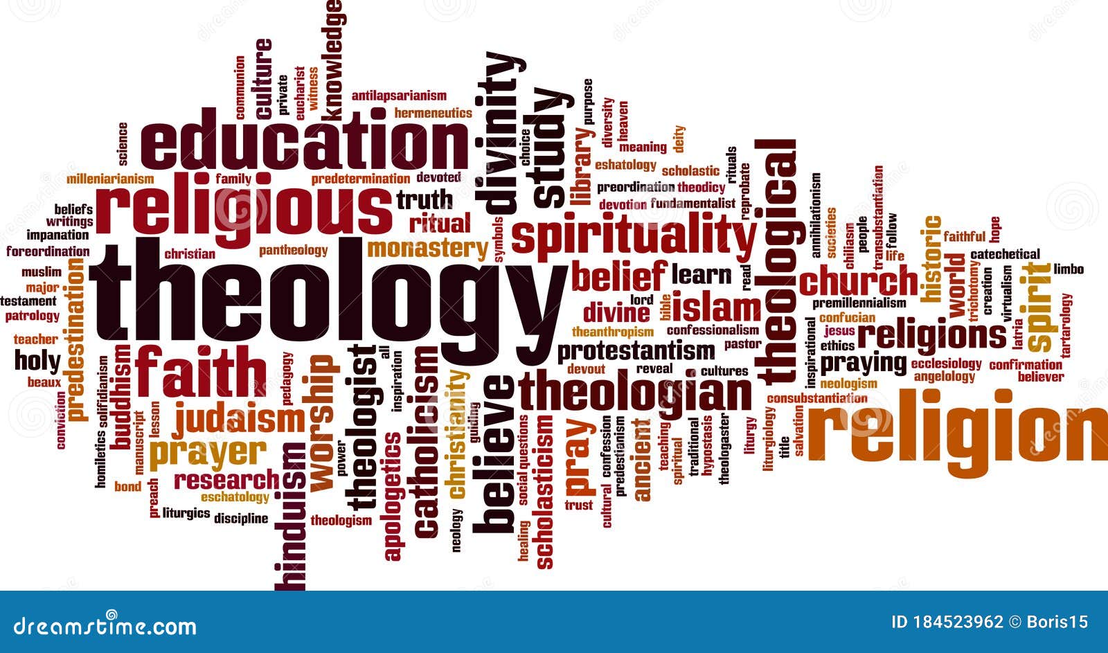 Theology Word Cloud Collage, Religion Concept Background Stock Photo ...