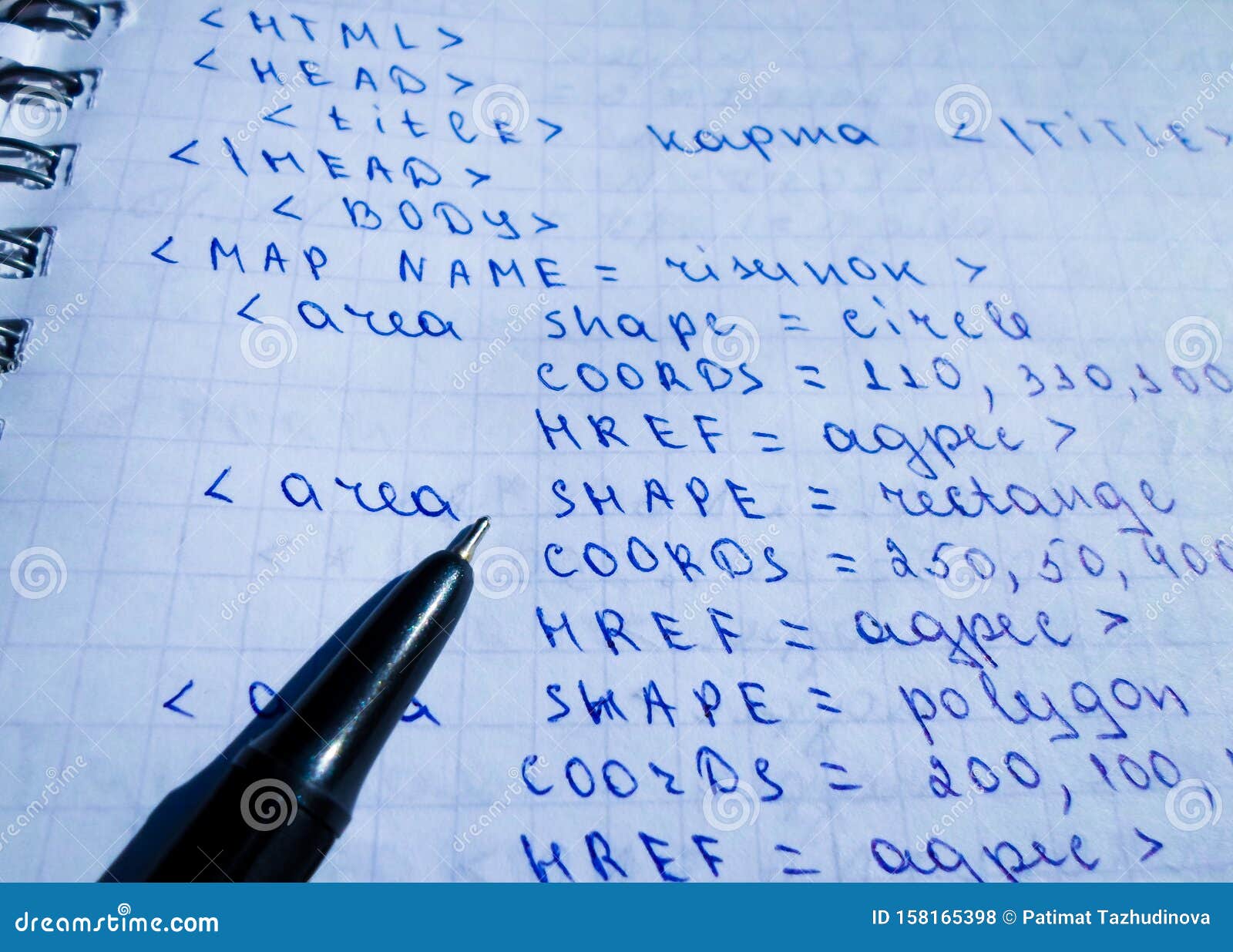 Java Program in Notepad and Black Pen. Creation of Computer Programs ...