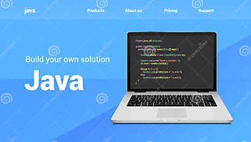 Java Programming Code Technology Banner. Java Language Software Coding ...
