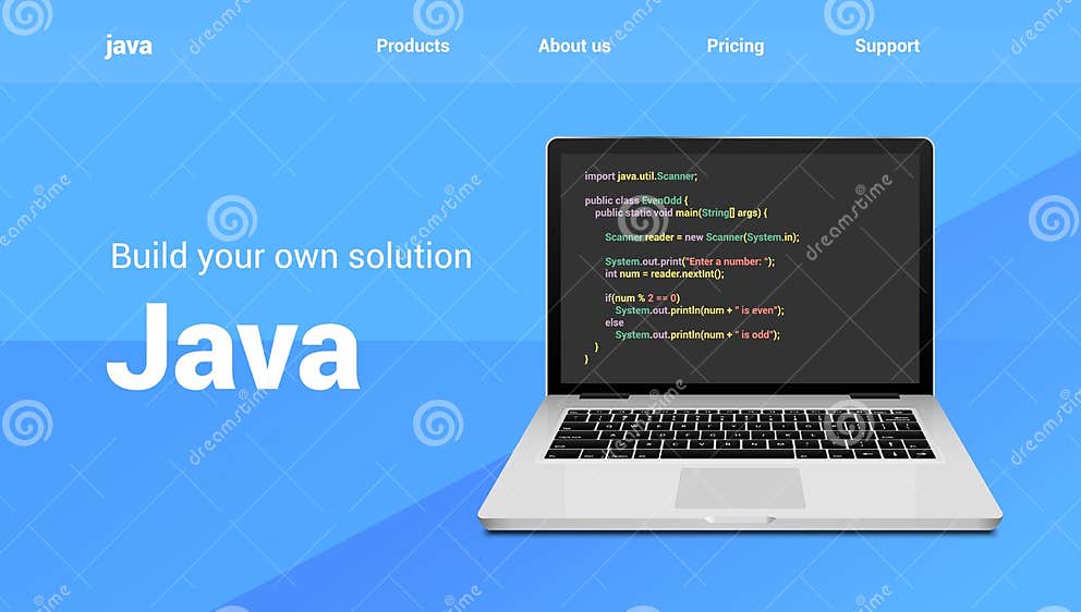Java Programming Code Technology Banner. Java Language Software Coding ...